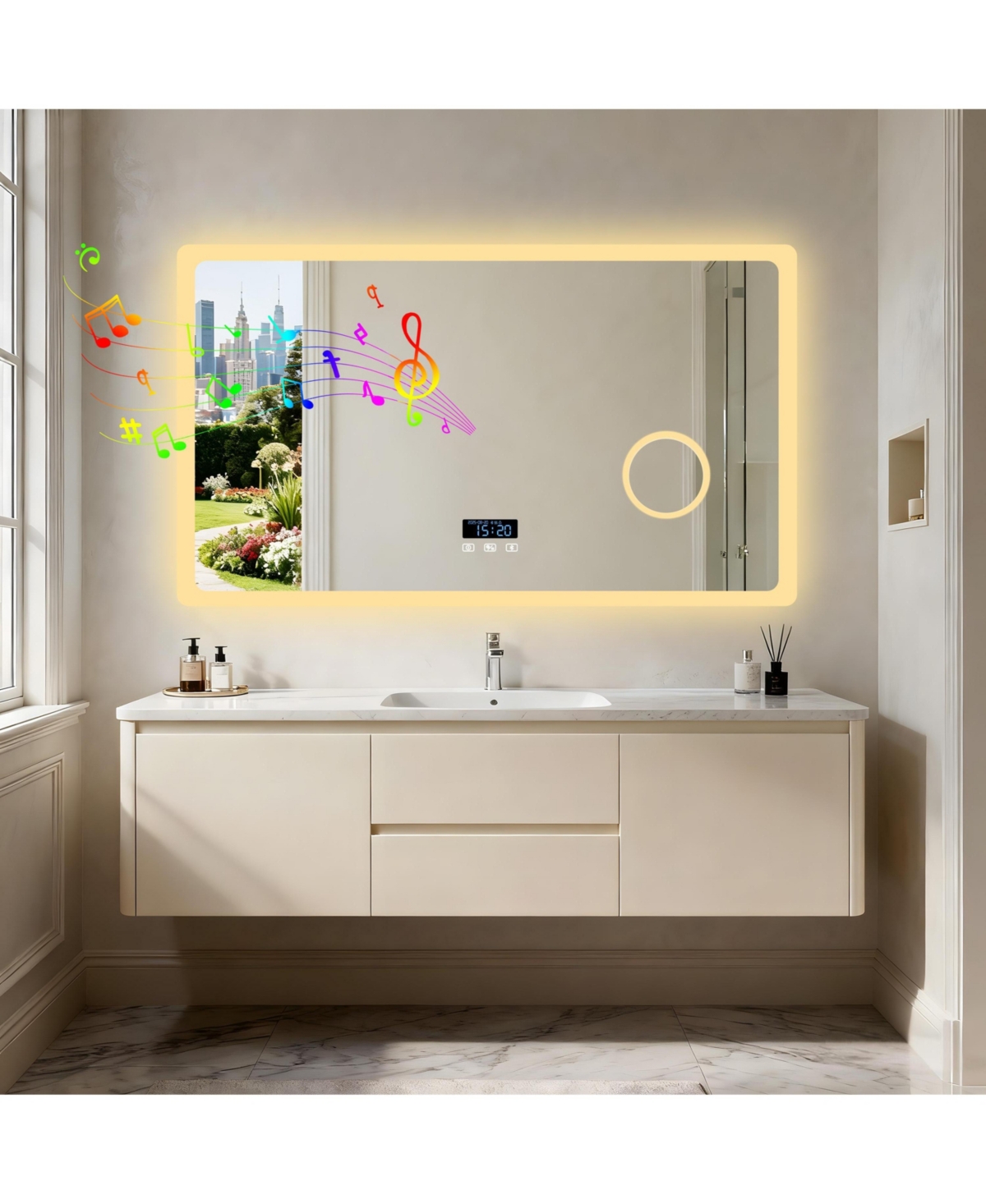 Click here for Luvodi Wall-Mounted Led-Bathroom-Mirror with Bluet... prices