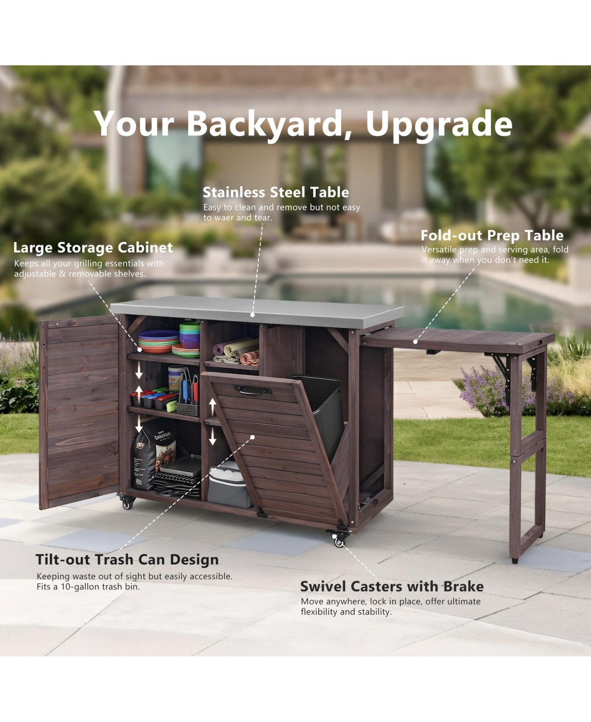 Click here for Mondawe 78.3 Outdoor Kitchen Island with Foldable... prices