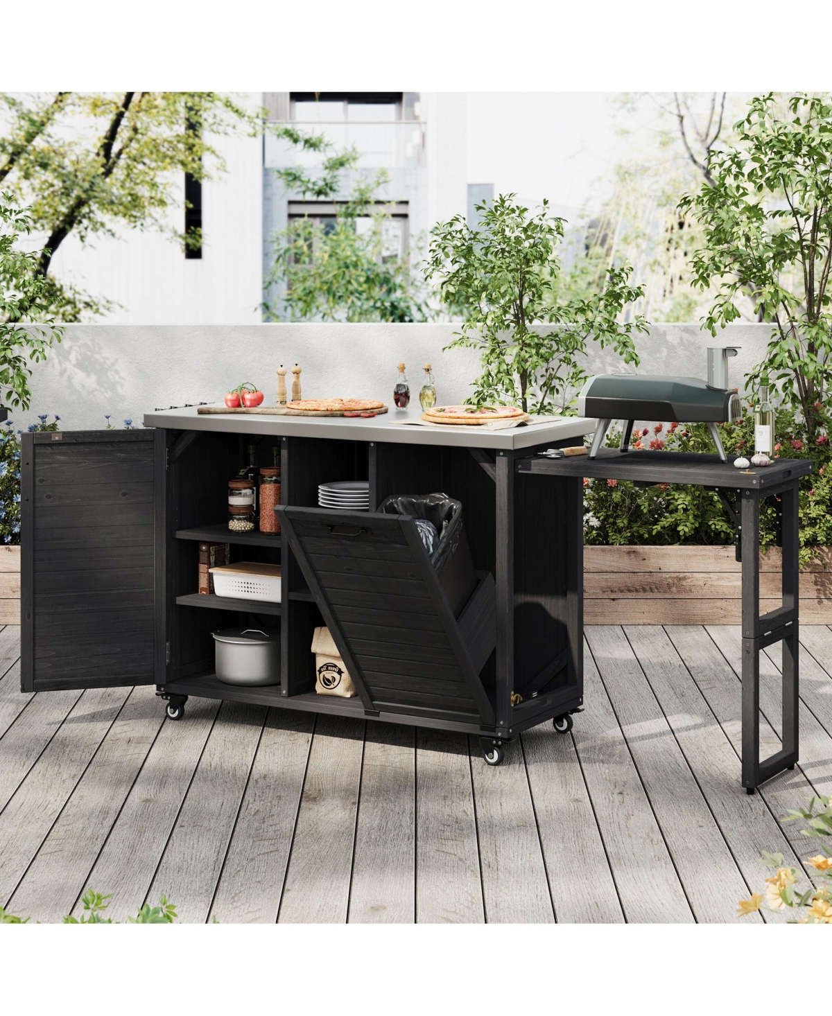 Click here for Mondawe 78.3 Outdoor Kitchen Island with Foldable... prices