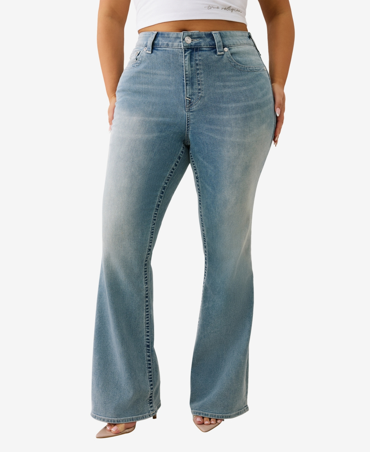 Click here for True Religion Plus Size Becca Bootcut Mid-Rise Jea... prices