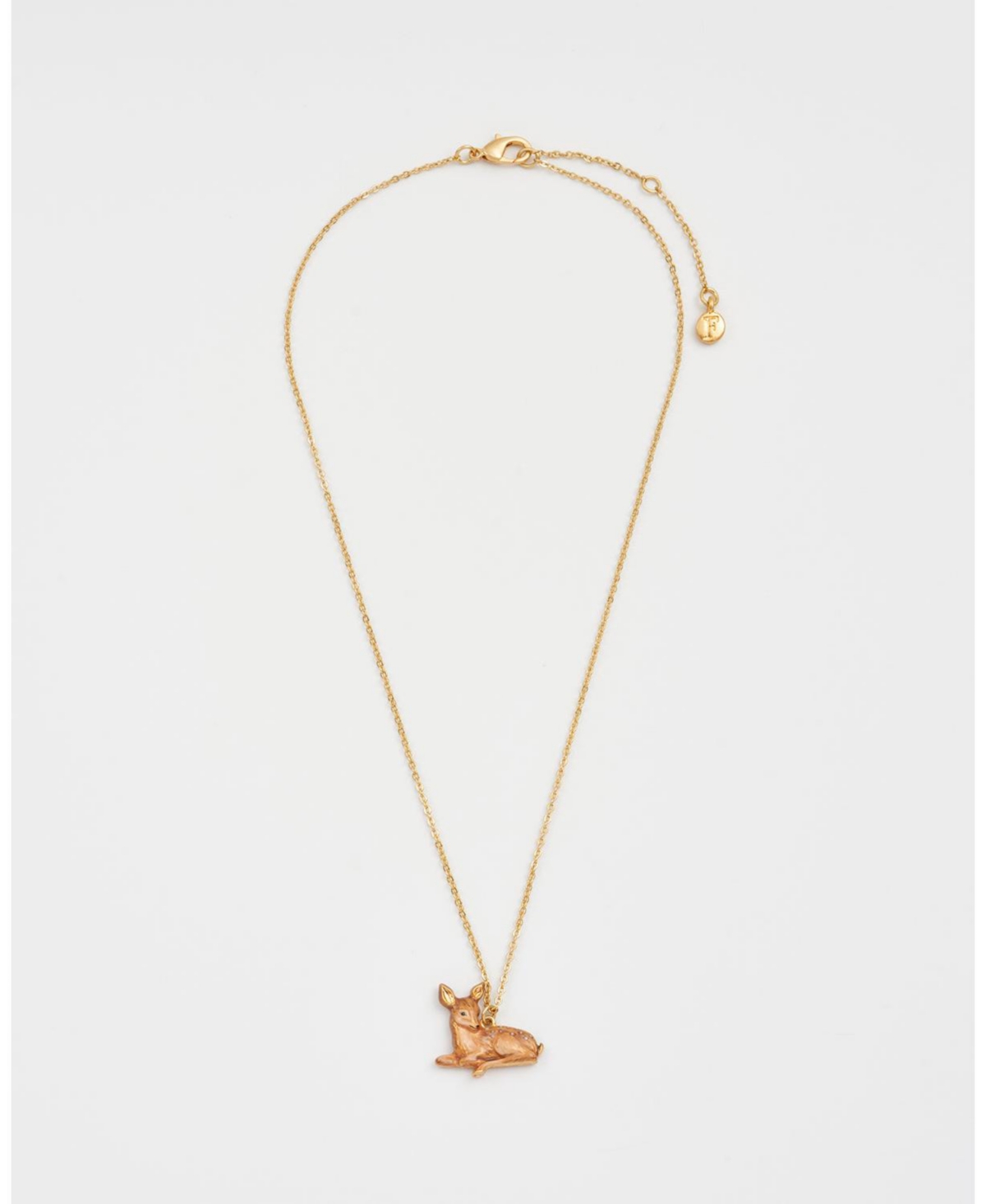 Click here for Fable England Resting Fawn Gold Chain Necklace - G... prices