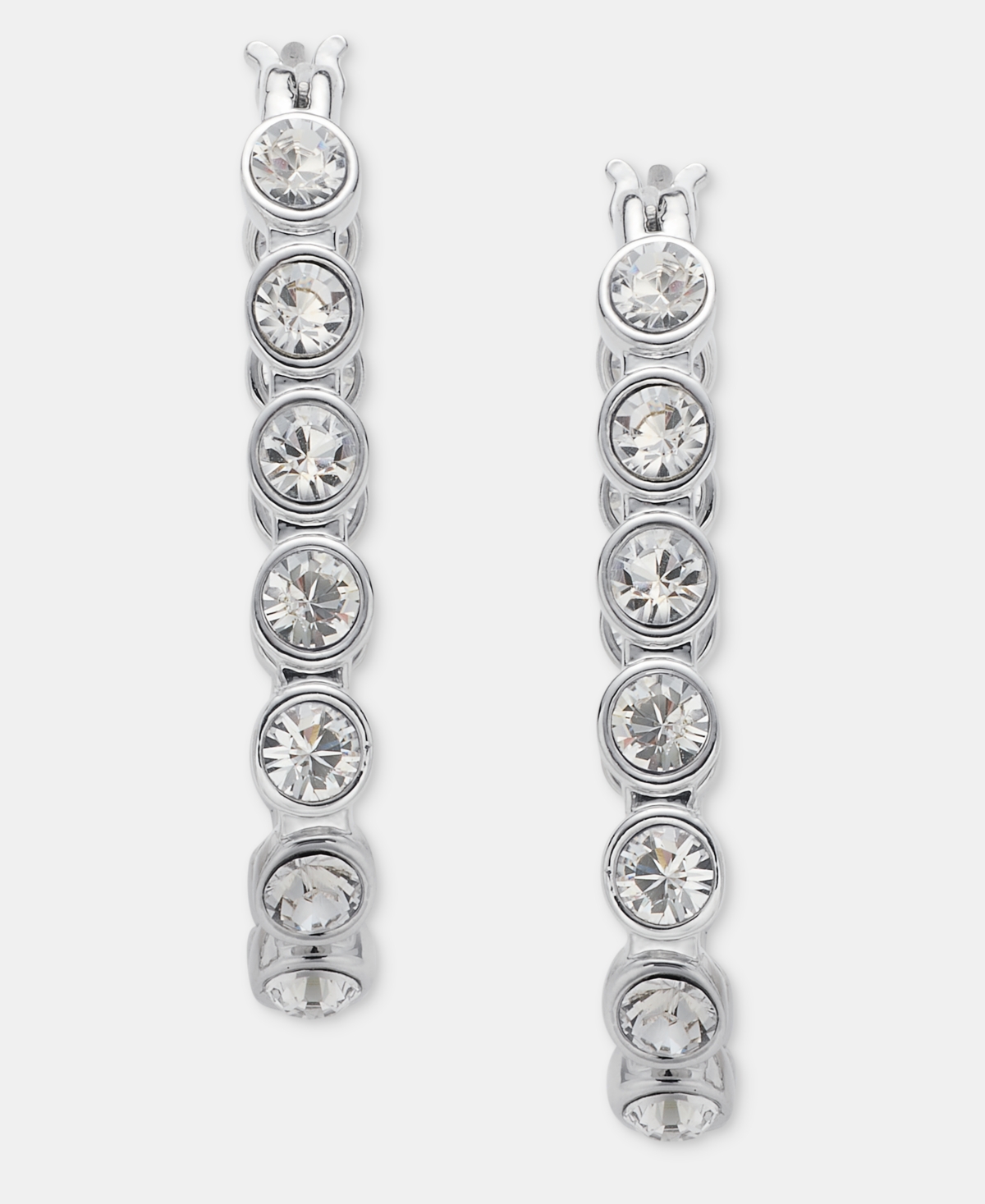 Click here for Givenchy Pave Oval Hoop Earrings - White prices