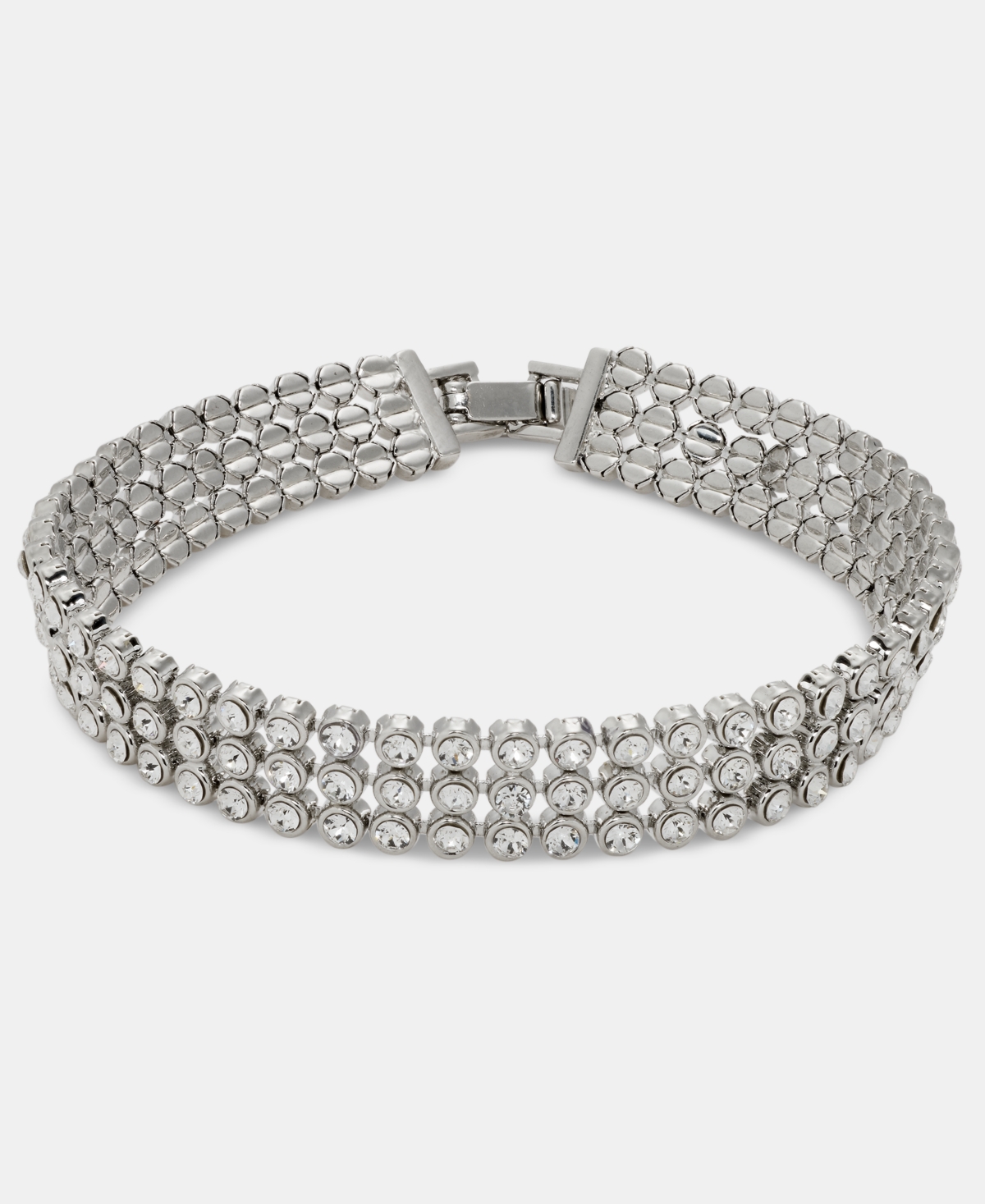 Click here for Givenchy Pave Triple Row Flex Bracelet - White prices
