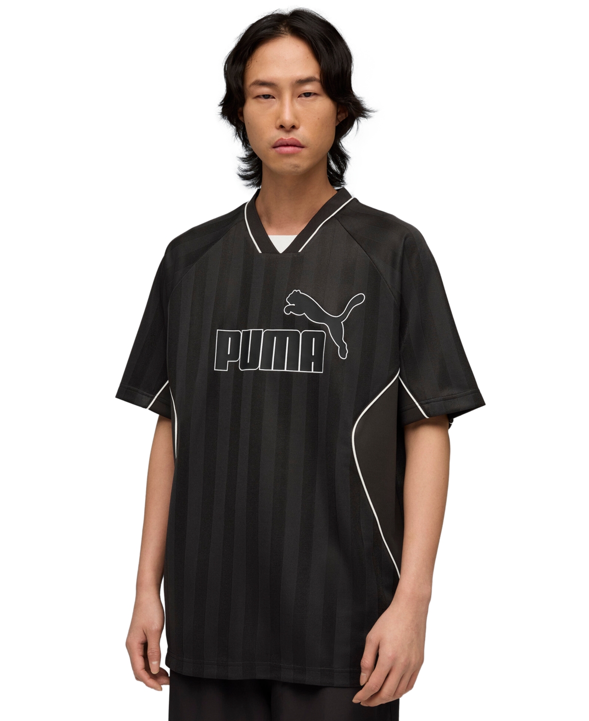 Click here for Puma Mens Sport Stripe V-Neck Jersey - Puma Black prices