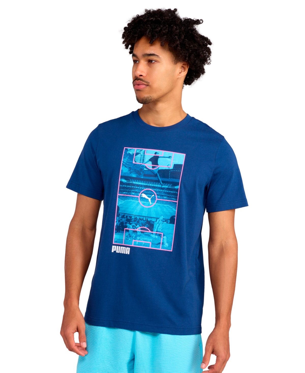 Click here for Puma Mens Graphics Soccer Photo T-Shirt - Blue Jew... prices
