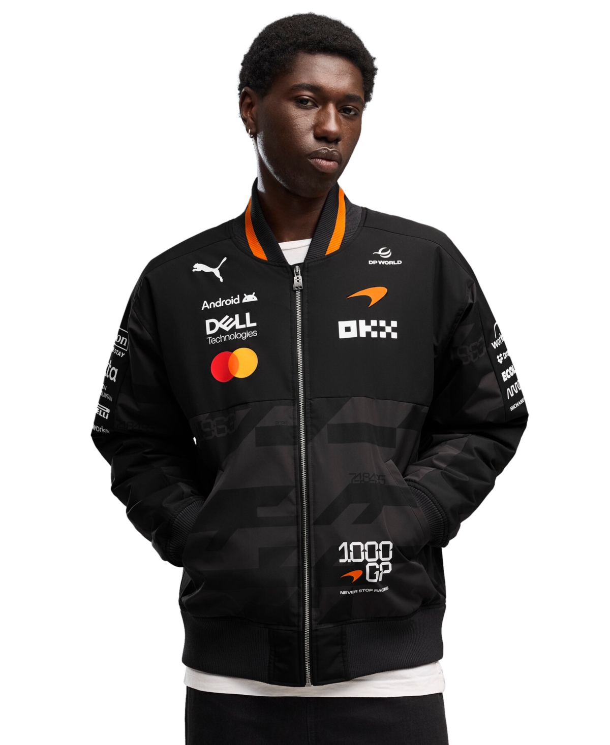 Click here for Puma Mens McLaren Replica Bomber Jacket - Puma Bla... prices
