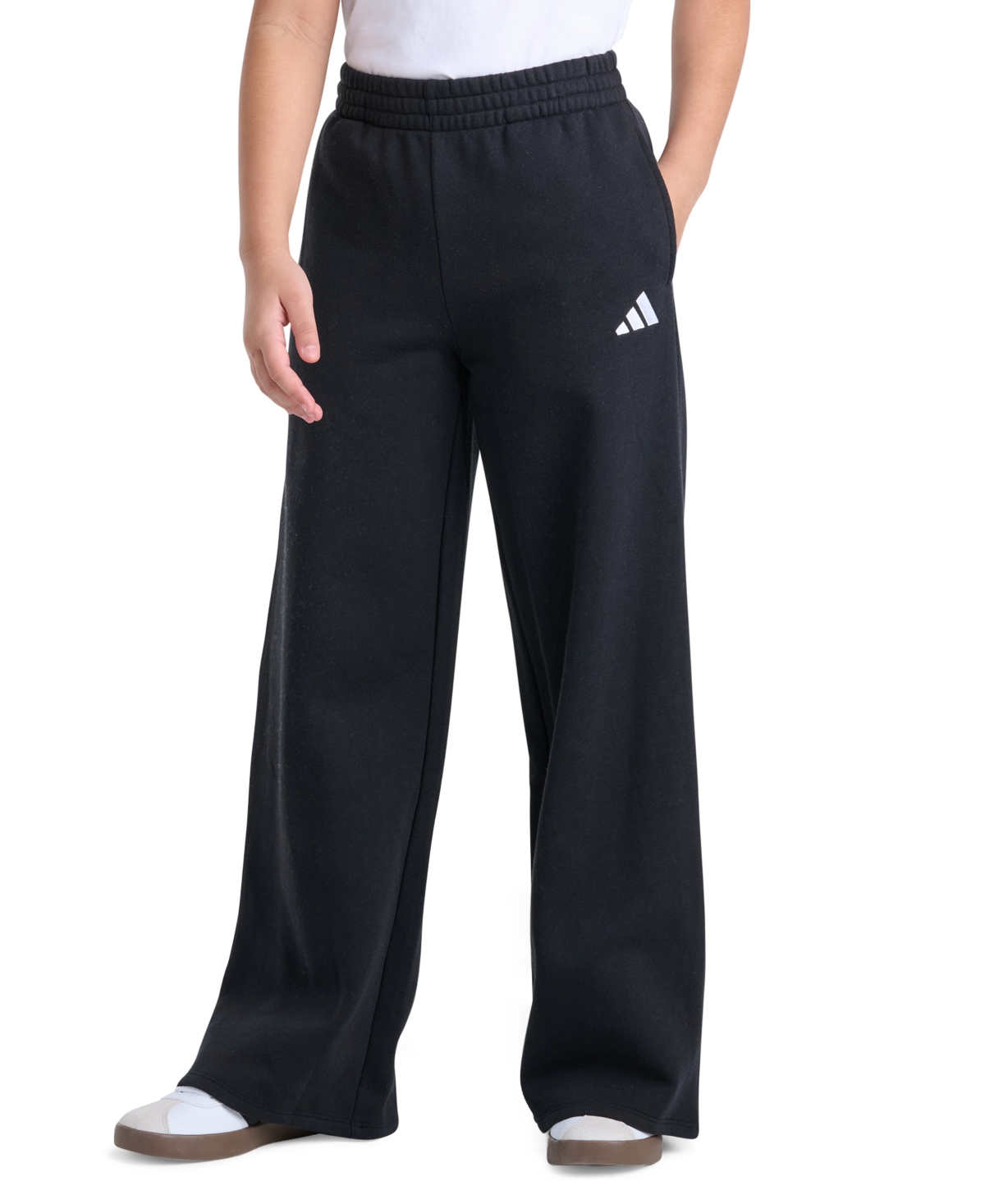 Click here for adidas Girls 8-16 Elastic Waistband Wide-Leg Fleec... prices