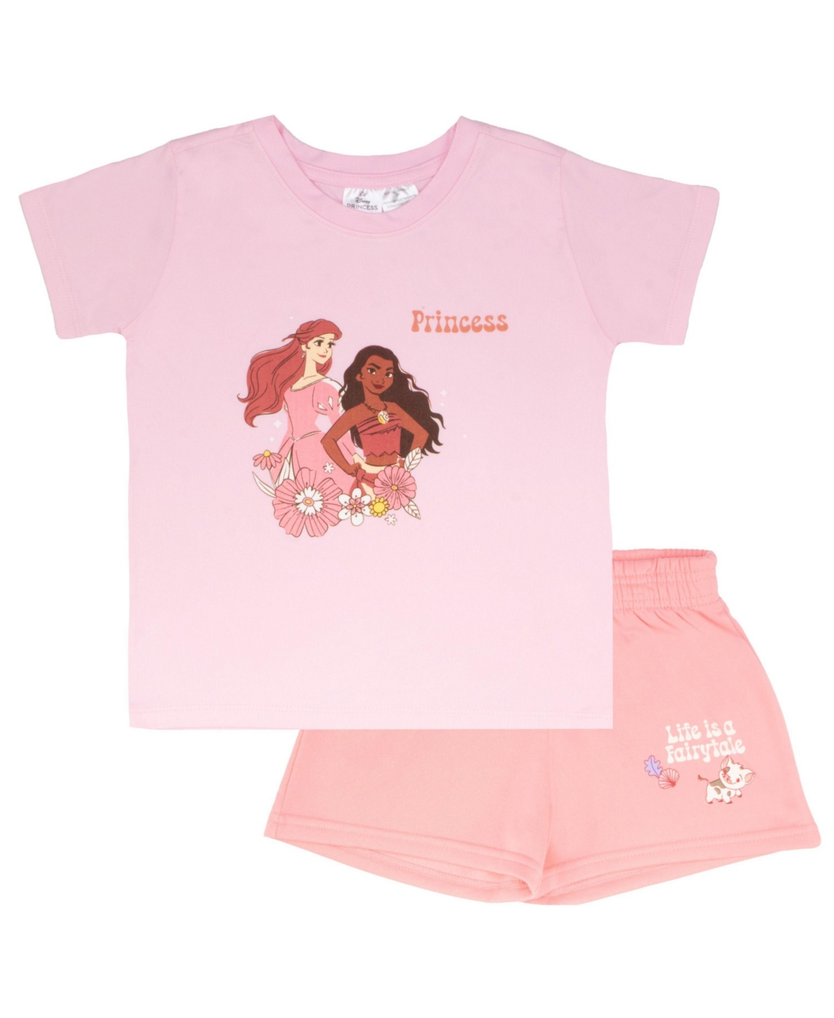 Click here for Disney Little Girls Ariel and Moana 2 Piece T-Shir... prices