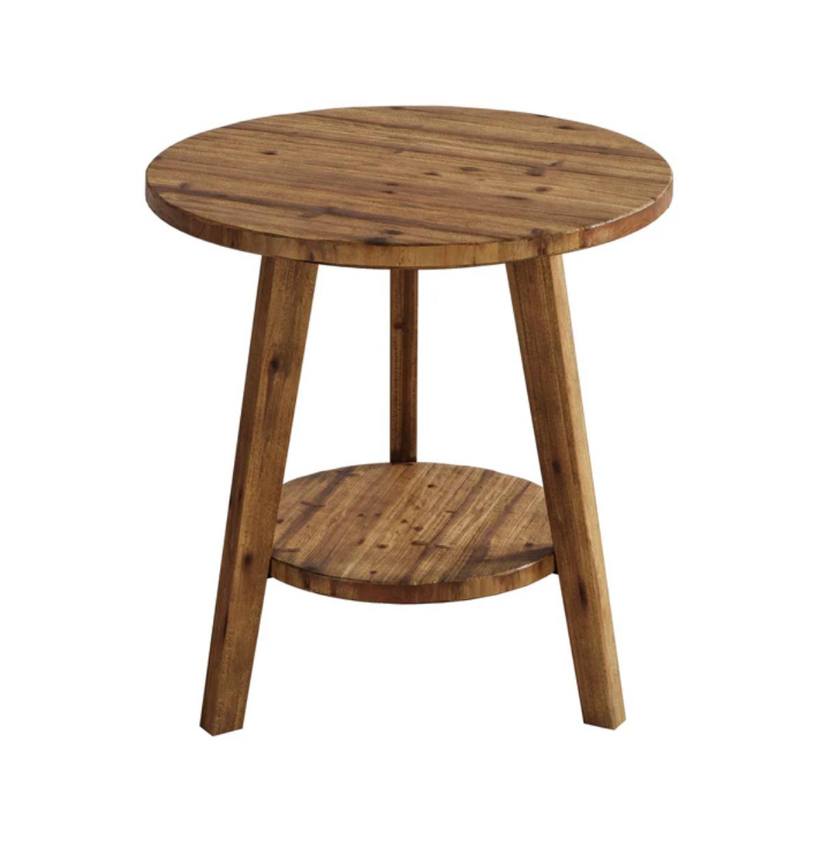 Click here for Slickblue Rustic Solid Wood End Table with Round T... prices