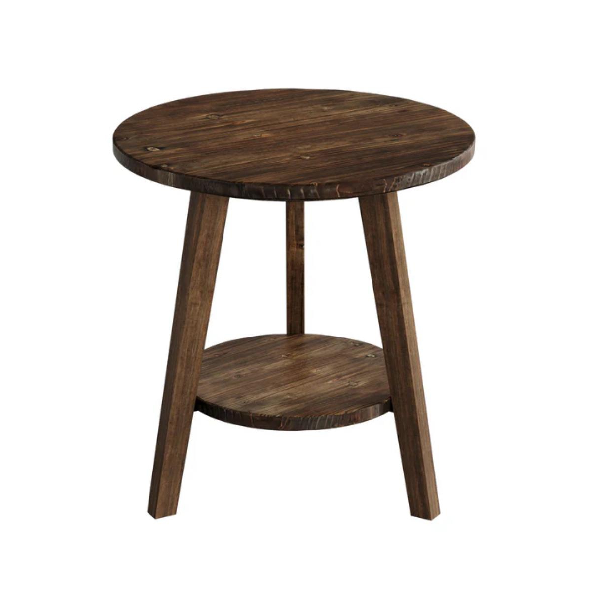 Click here for Slickblue Rustic Solid Wood End Table with Round T... prices