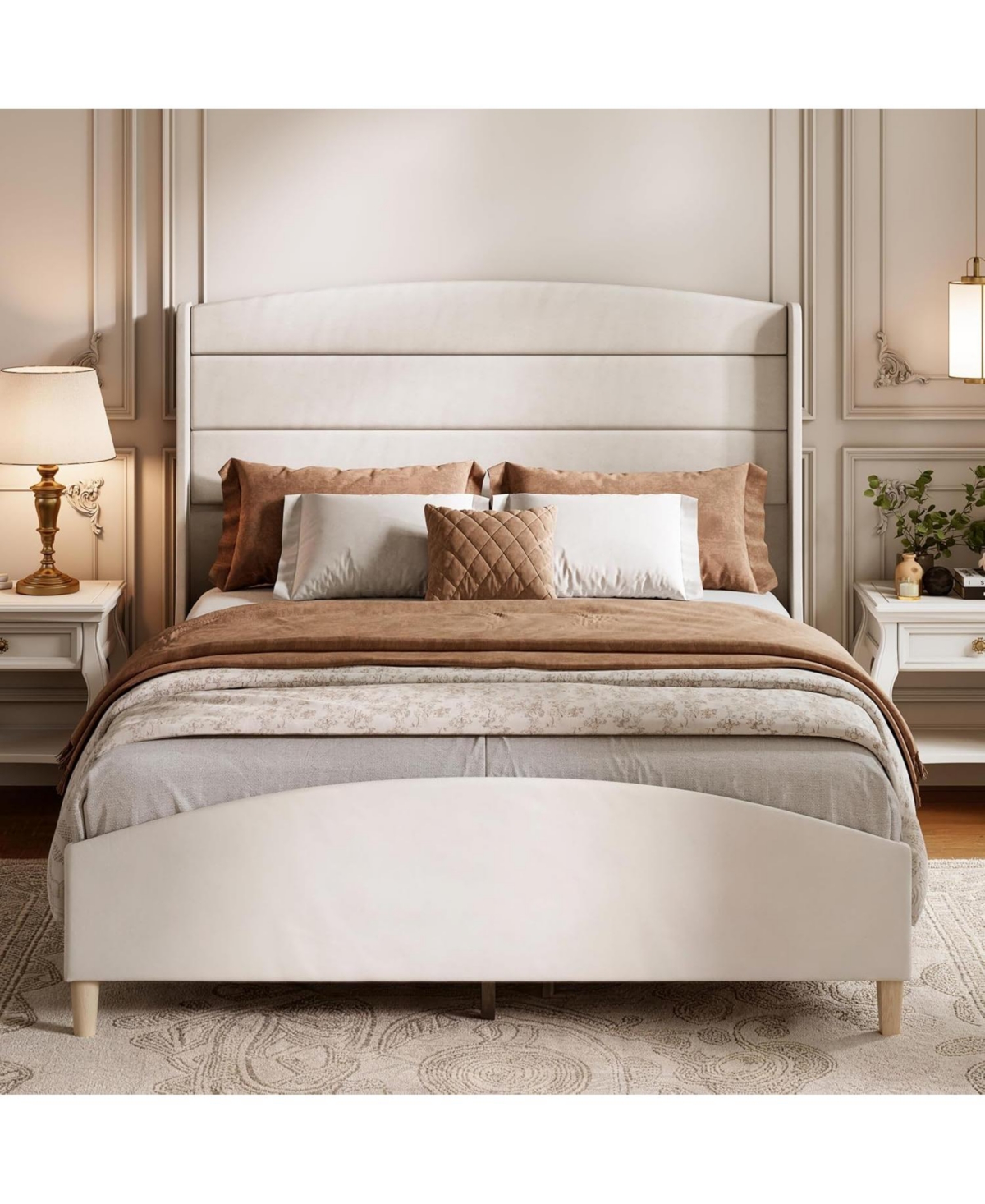 Click here for gaomon Modern Queen Size Upholstered Platform Bed... prices