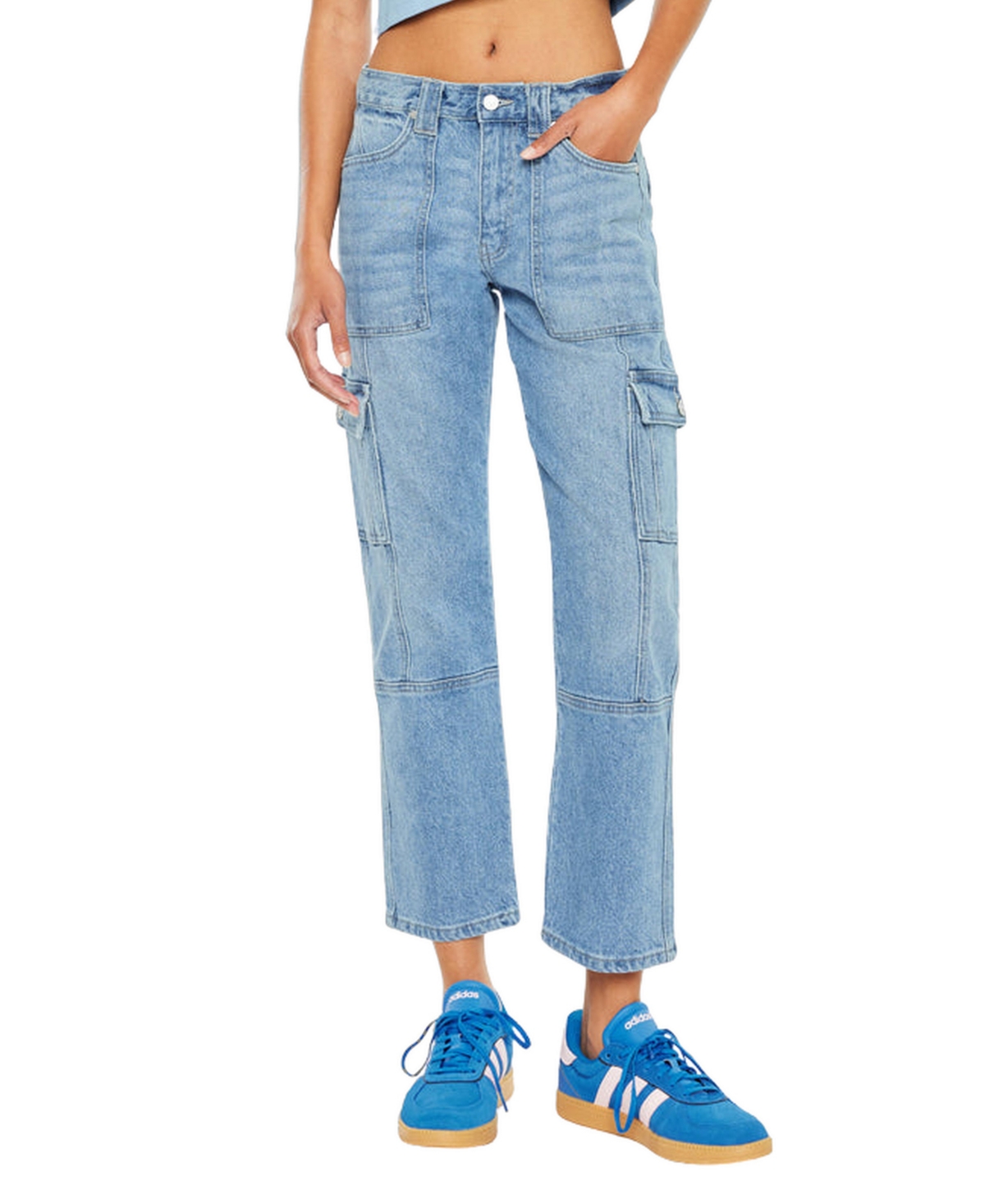 Click here for KanCan Womens Aaliyah High Rise Slim Straight Carg... prices