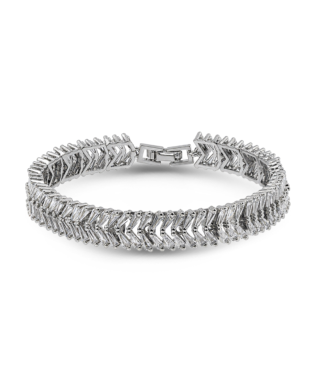 Click here for Macys Trapezium Cubic Zirconia Chevron Pattern Ten... prices