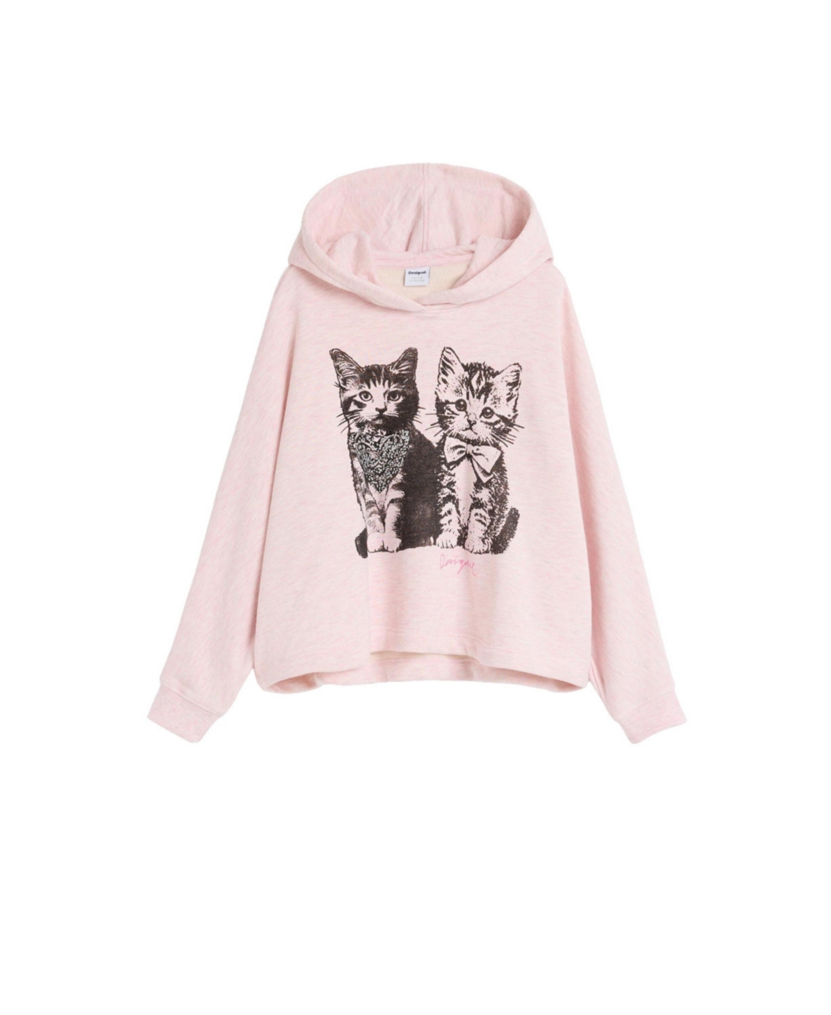 Click here for Desigual Girls Girlss Cat hoodie - Light pink prices
