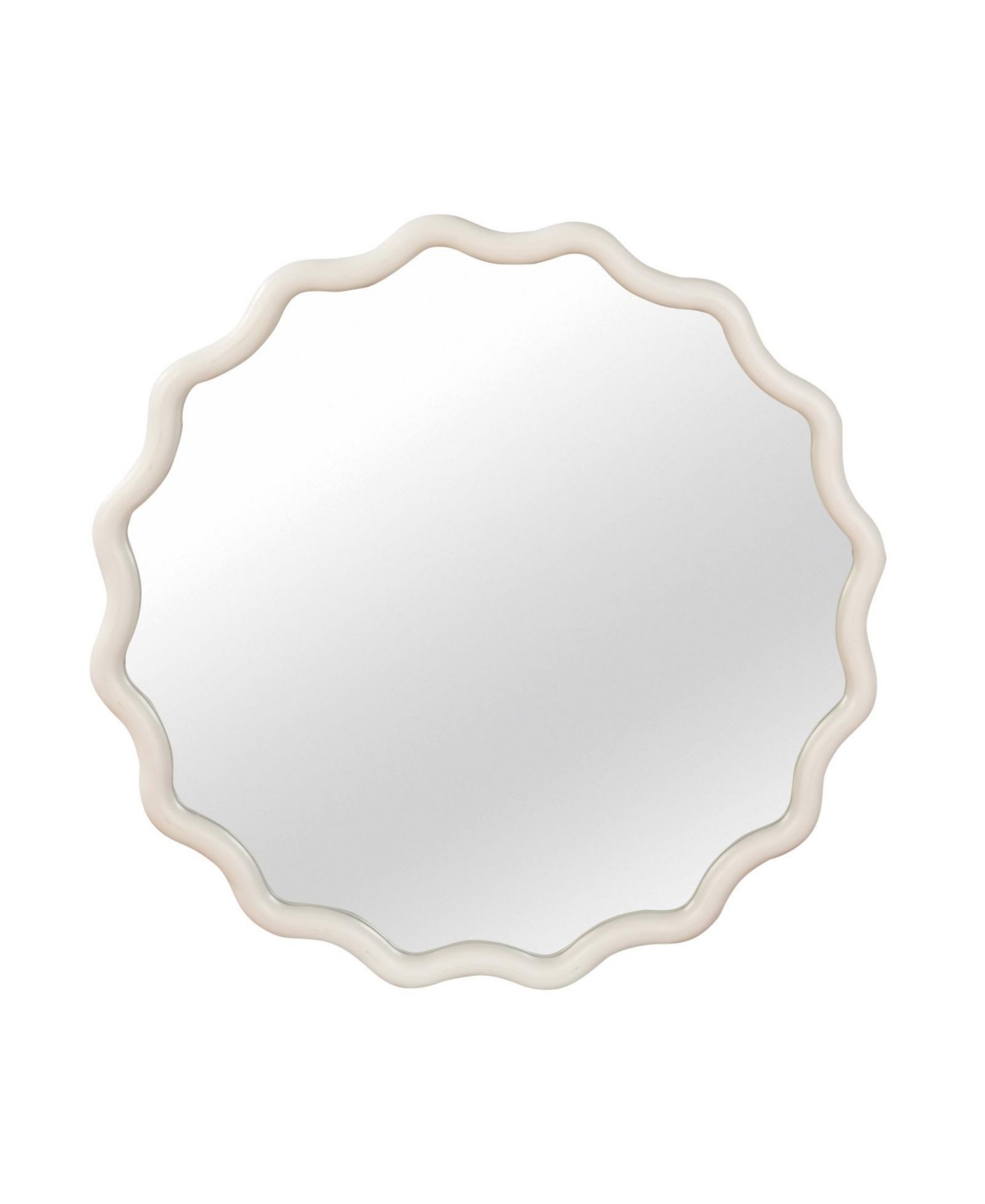 Click here for Phying Wavy Round Solid Wood Frame Mirror 24 Inch... prices