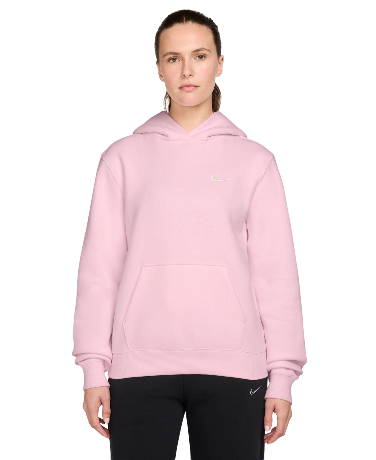Click here for Nike Studio Fleece Womens Pull-On Hoodie - Pink Fo... prices