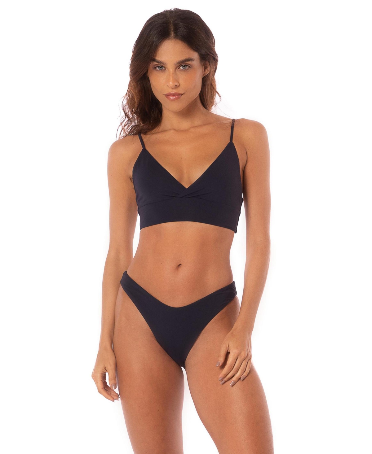 Click here for Maaji Womens Criss Cross Bikini Top - Deep blue prices
