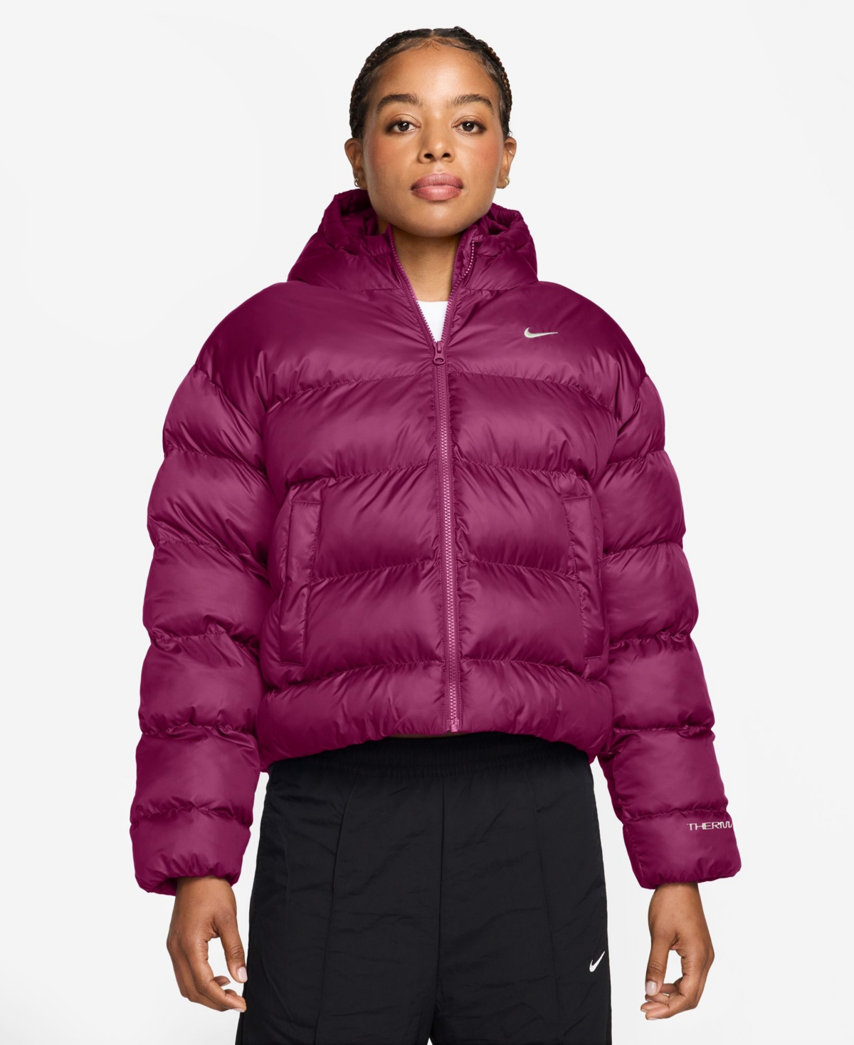 Click here for Nike Womens Hooded Therma-fit Puffer Jacket - True... prices
