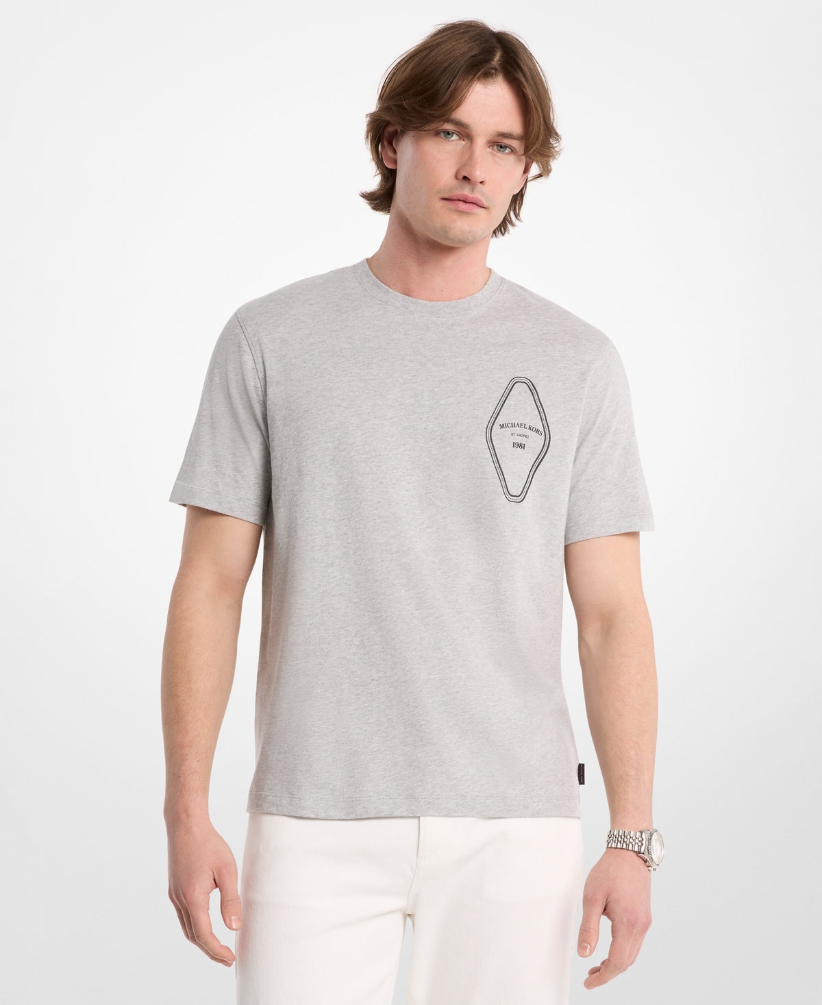 Click here for Michael Kors Mens Mk Keychain Logo Crewneck T-Shir... prices