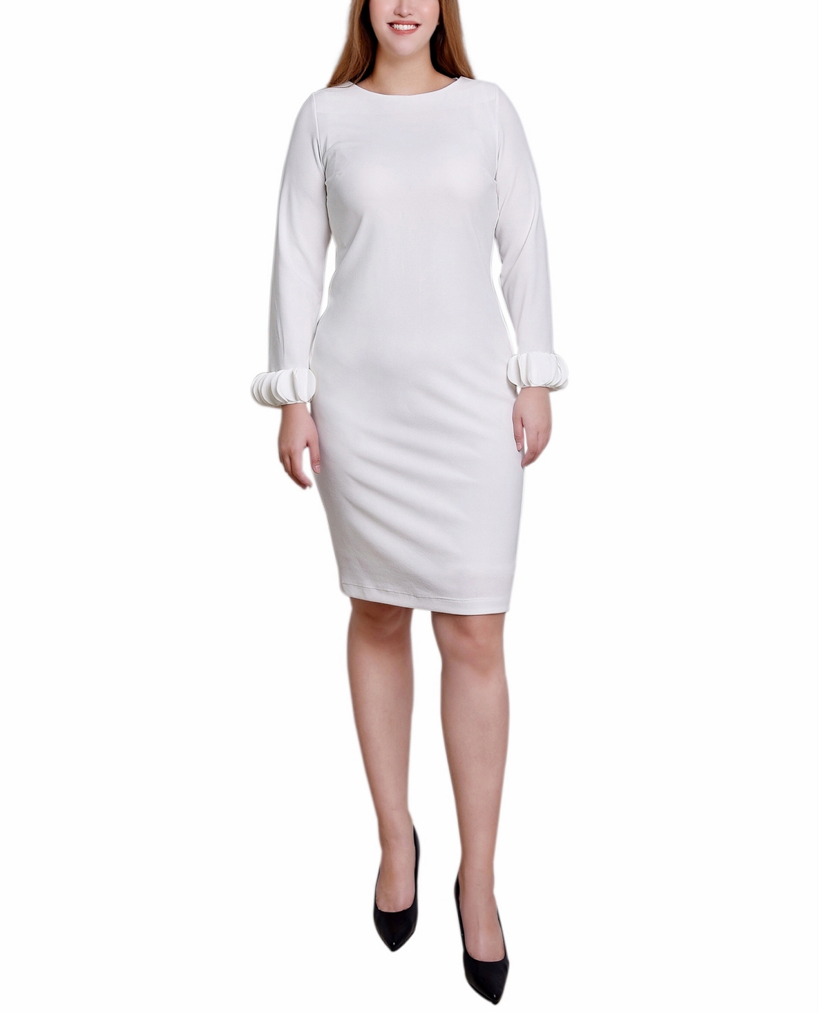 Click here for Ny Collection Womens Long-Sleeve Scuba Dress - Ivo... prices