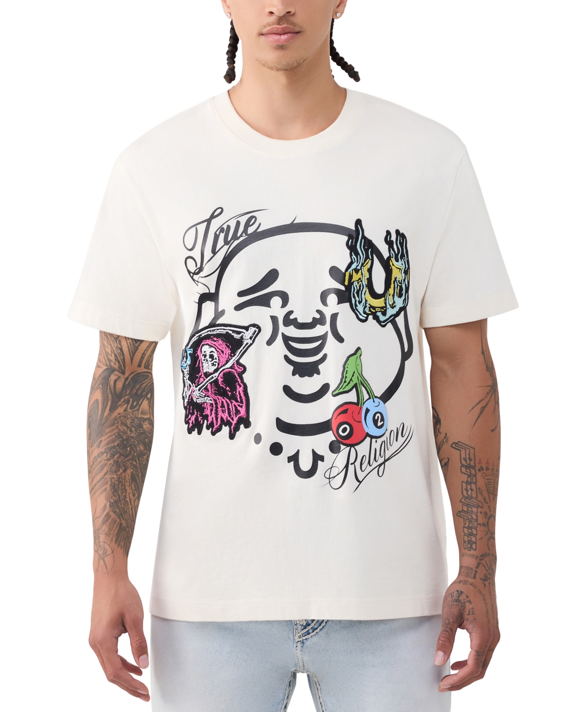 Click here for True Religion Mens Buddha Face Logo Short-Sleeve T... prices