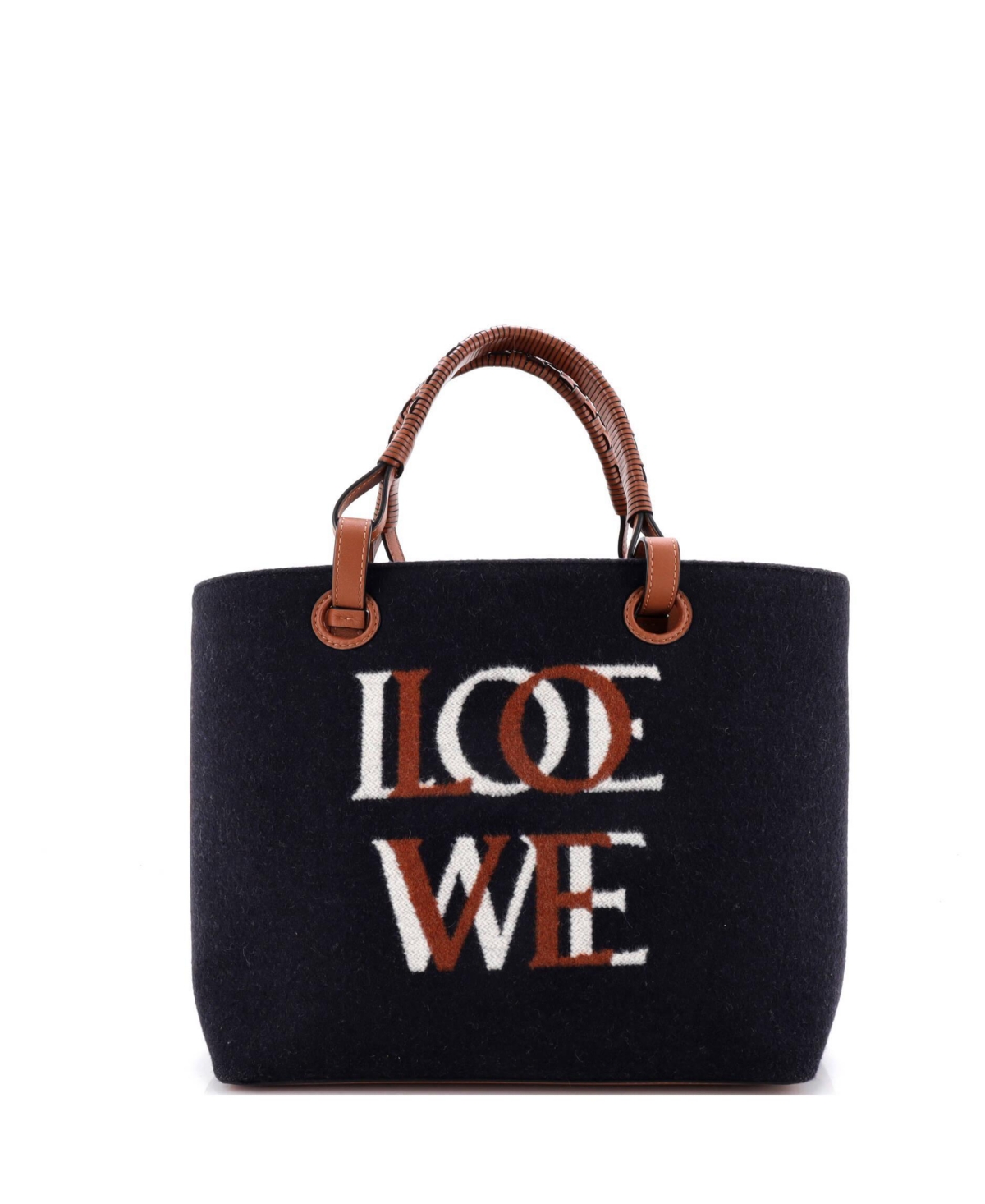 Click here for Pre-Owned Loewe Small Love Anagram Tote Wool and L... prices