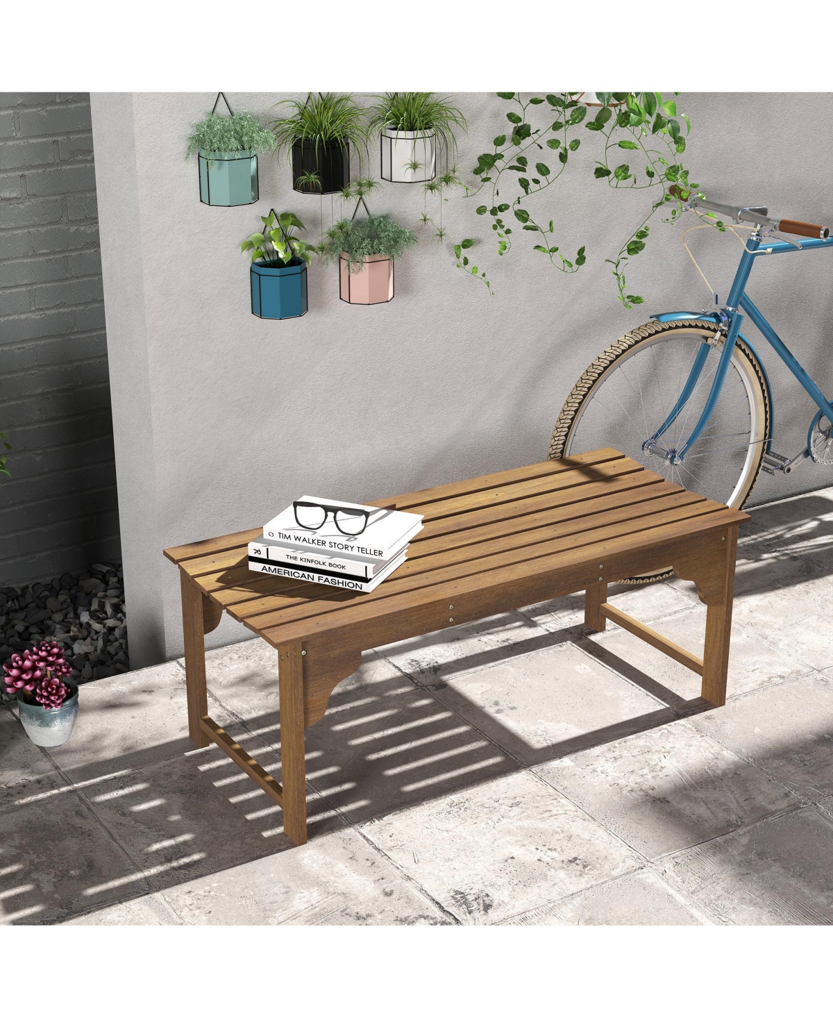 Click here for flynama Wooden Garden Bench  3-Seat Outdoor Park B... prices