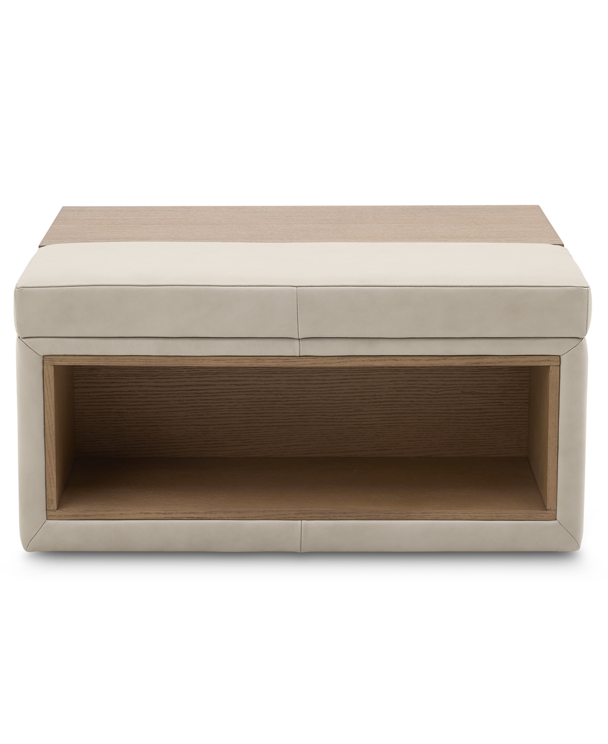 Click here for Maxyne 35 Leather Square Ottoman - Silver prices