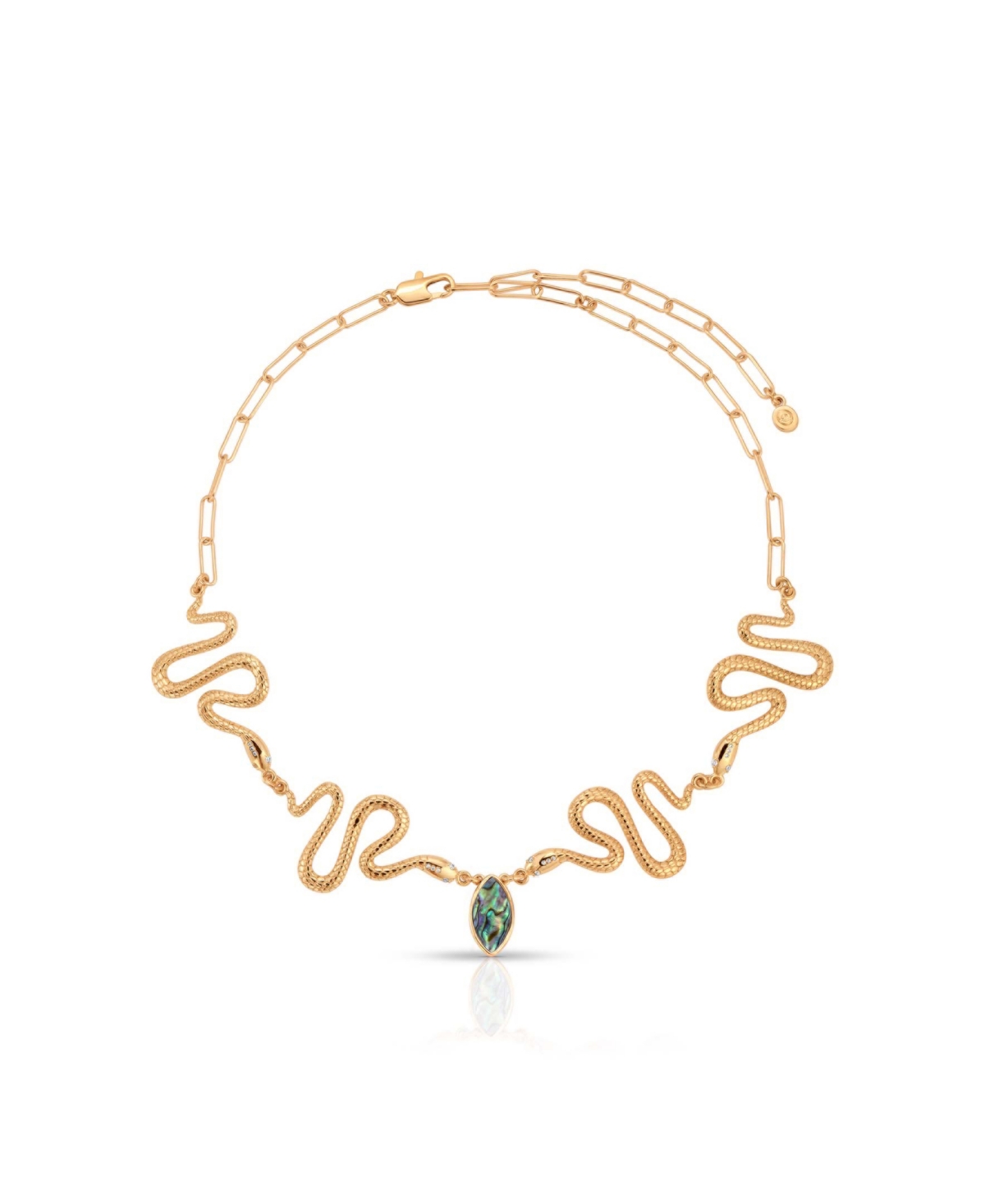Click here for Ettika Gold-Plated Abalone Serpentina Choker Neckl... prices