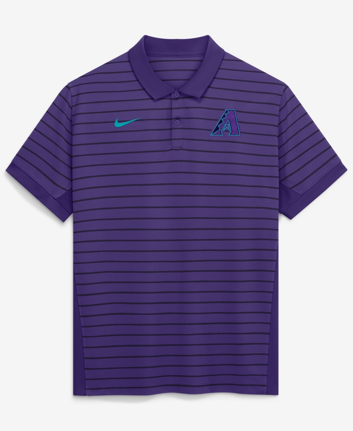 Nike Mens Purple/Black Arizona Diamondbacks Authentic Collection City Connect Striped Victory Dri-fit Polo Shirt - Purple  Black