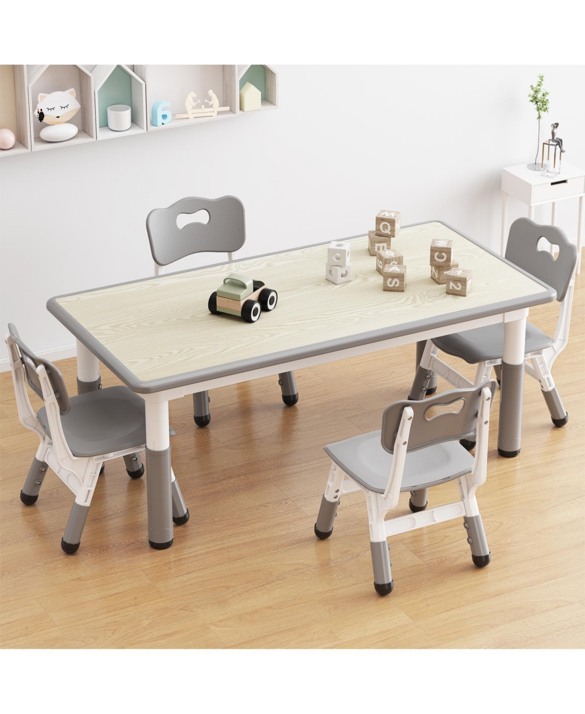 Click here for homfan Height Adjustable Kids Table with 4 Chairs... prices