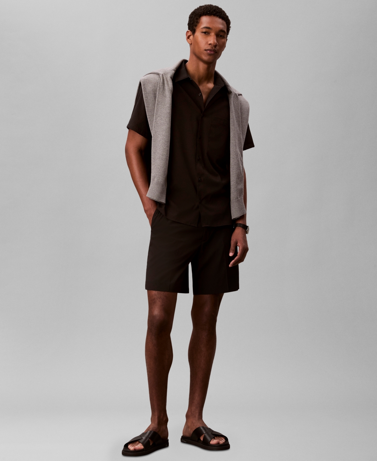 Click here for Calvin Klein Mens Straight Seersucker Elastic 7 Sh... prices