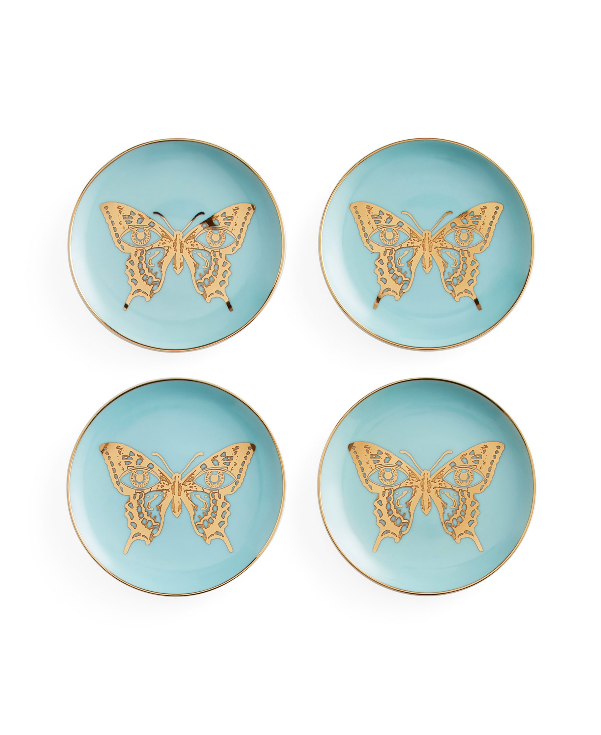 Jonathan Adler Mariposa 4-Pc. Coaster Set - Blue