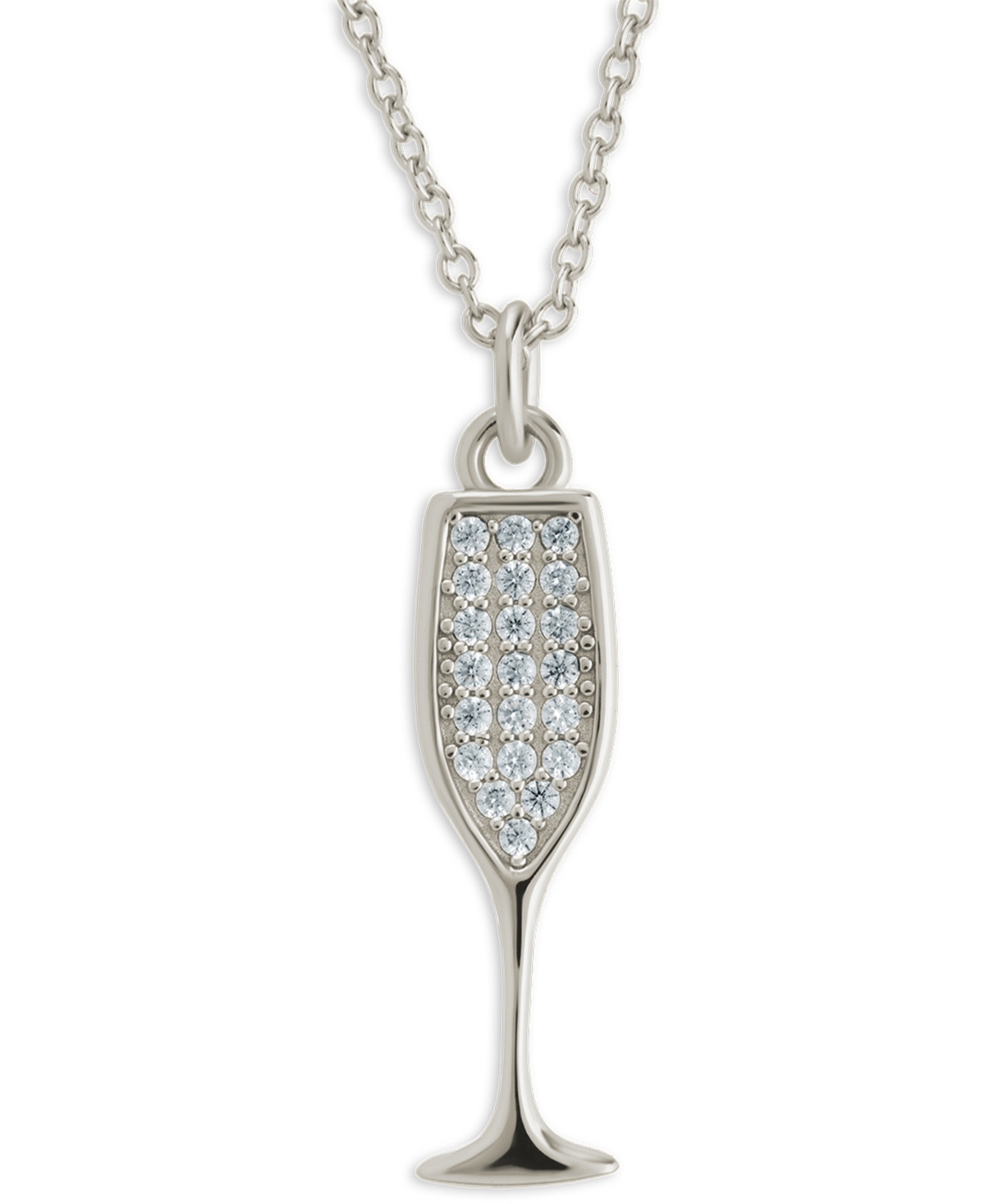 Click here for Sterling Forever Rhodium-Plated Brass Pave Cubic Z... prices