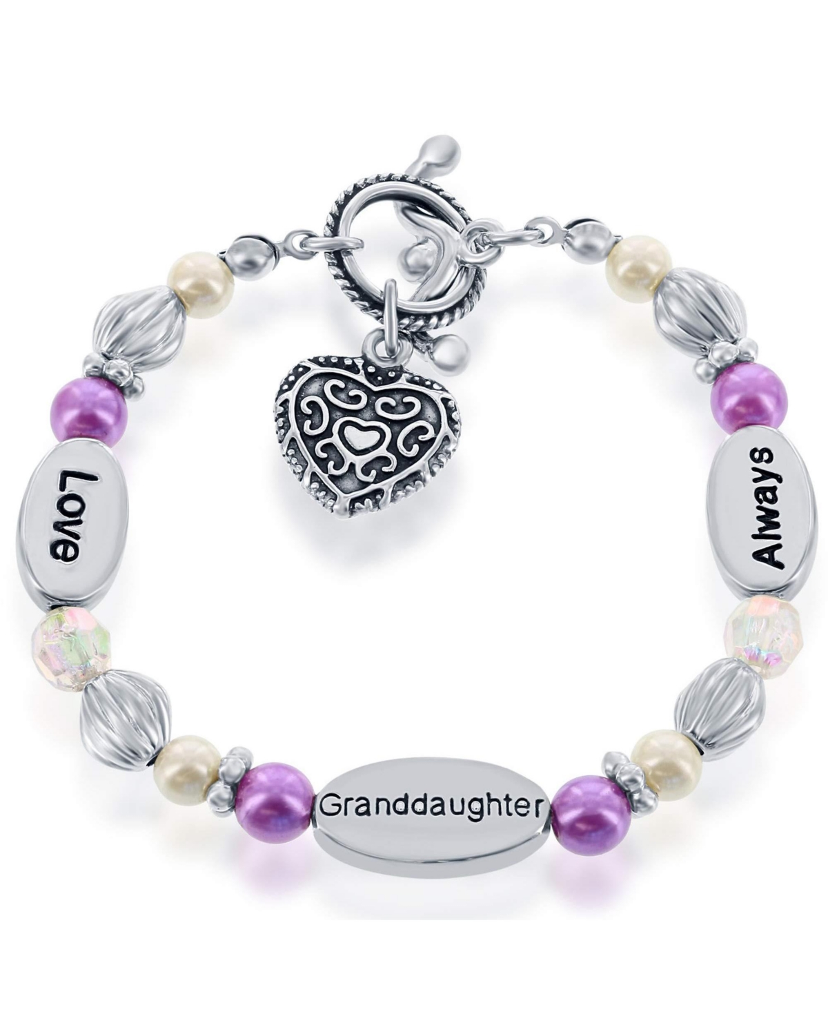 Click here for Simona Girls Stretch Heart Charm Beads Bracelet -... prices