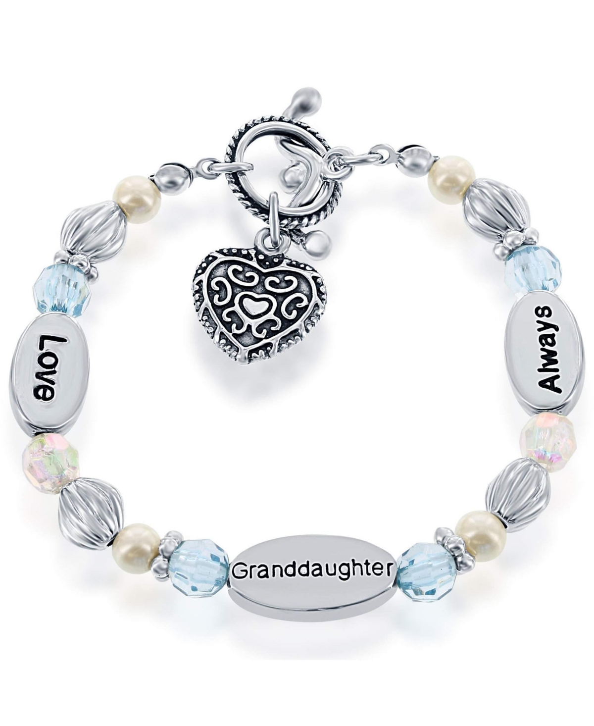 Click here for Simona Girls Stretch Heart Charm Beads Bracelet -... prices