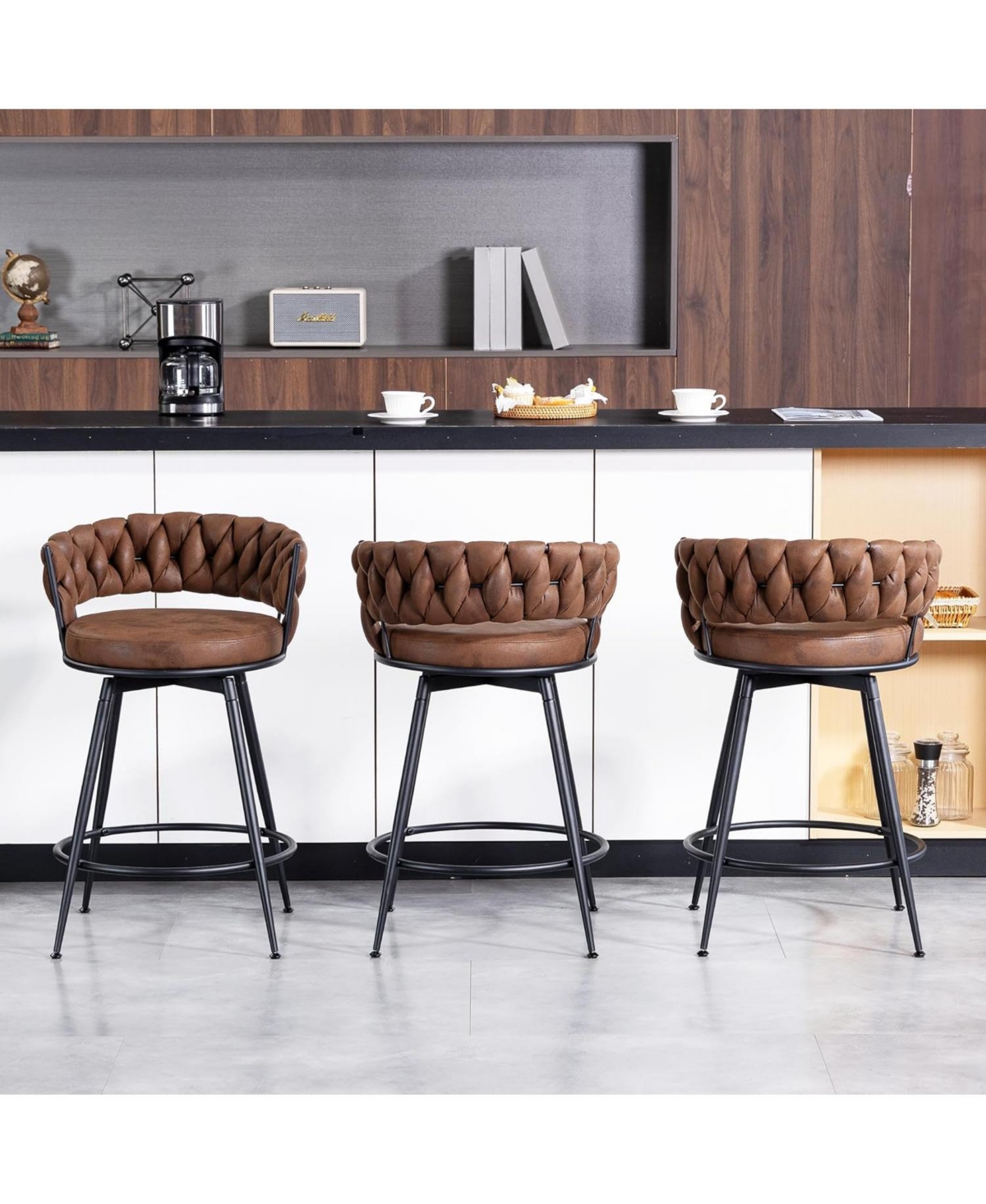 Click here for Dyhome 24 Bar Stools Set of 3  360degree(s) Swivel... prices