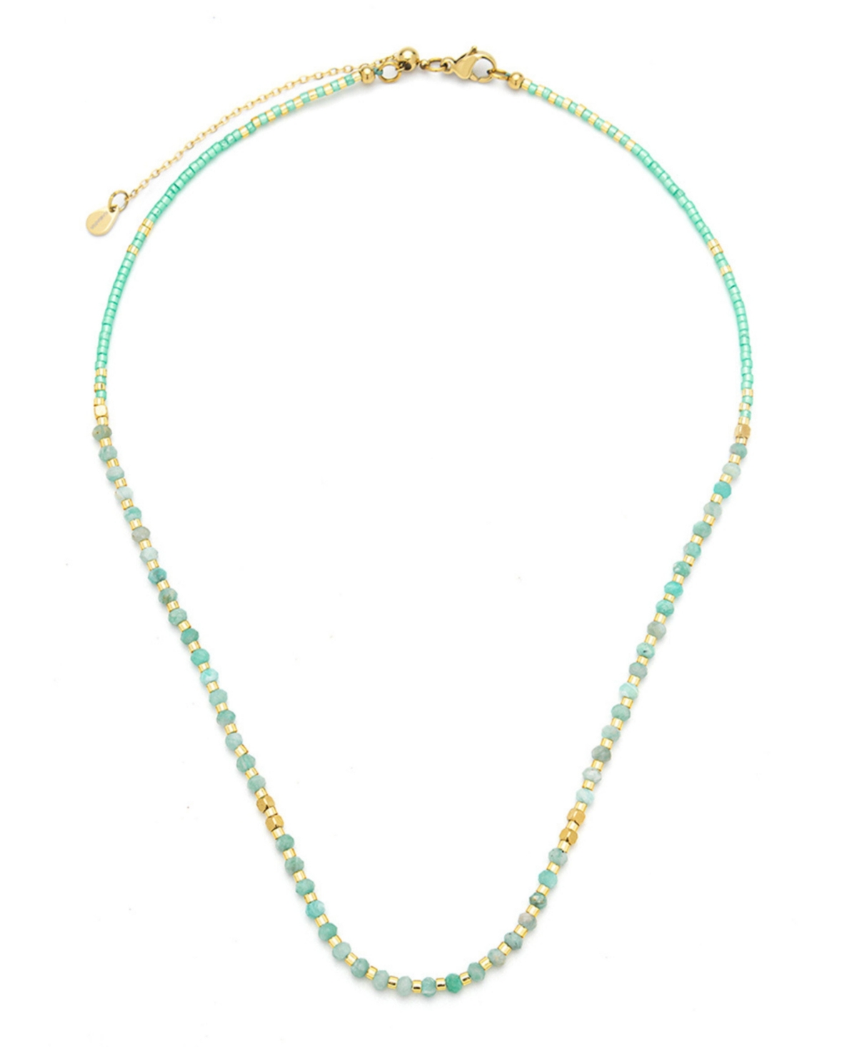 Click here for Lumira Mini Beaded Gemstone Necklace - Amazonite prices