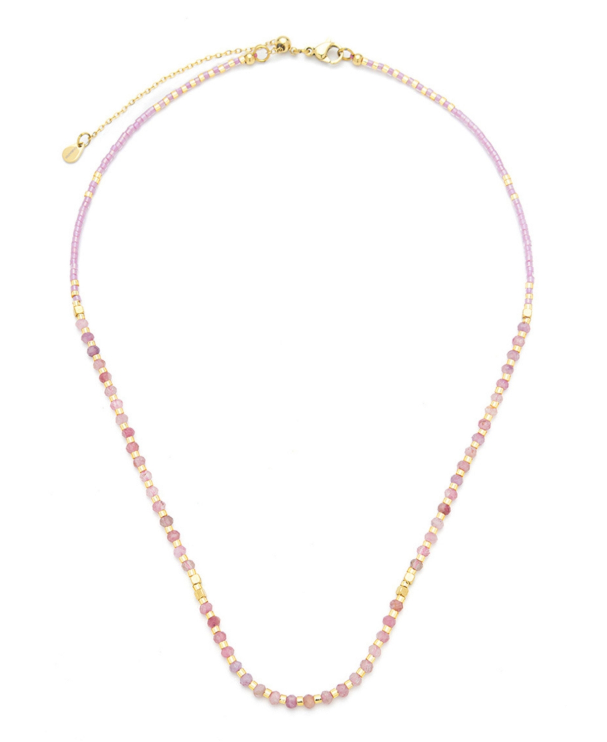 Click here for Lumira Mini Beaded Gemstone Necklace - Pink tourma... prices