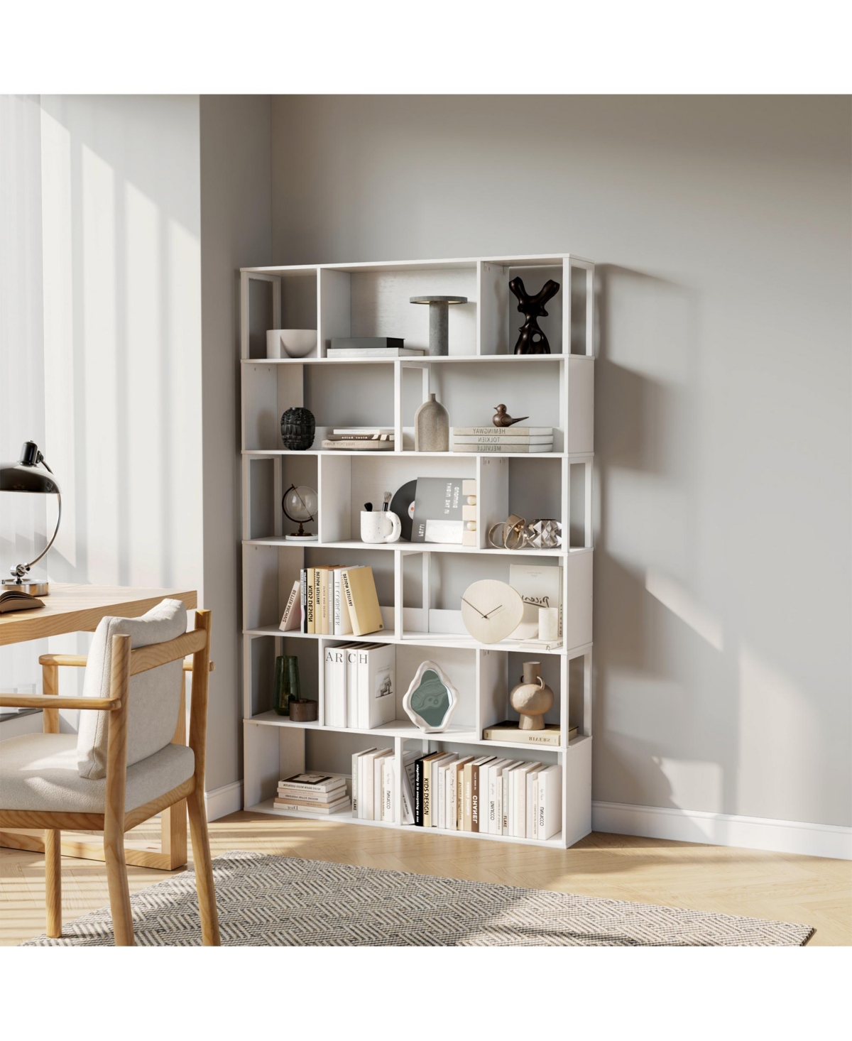 Click here for gaomon Modern 6-Tier Geometric Standing Bookshelf... prices