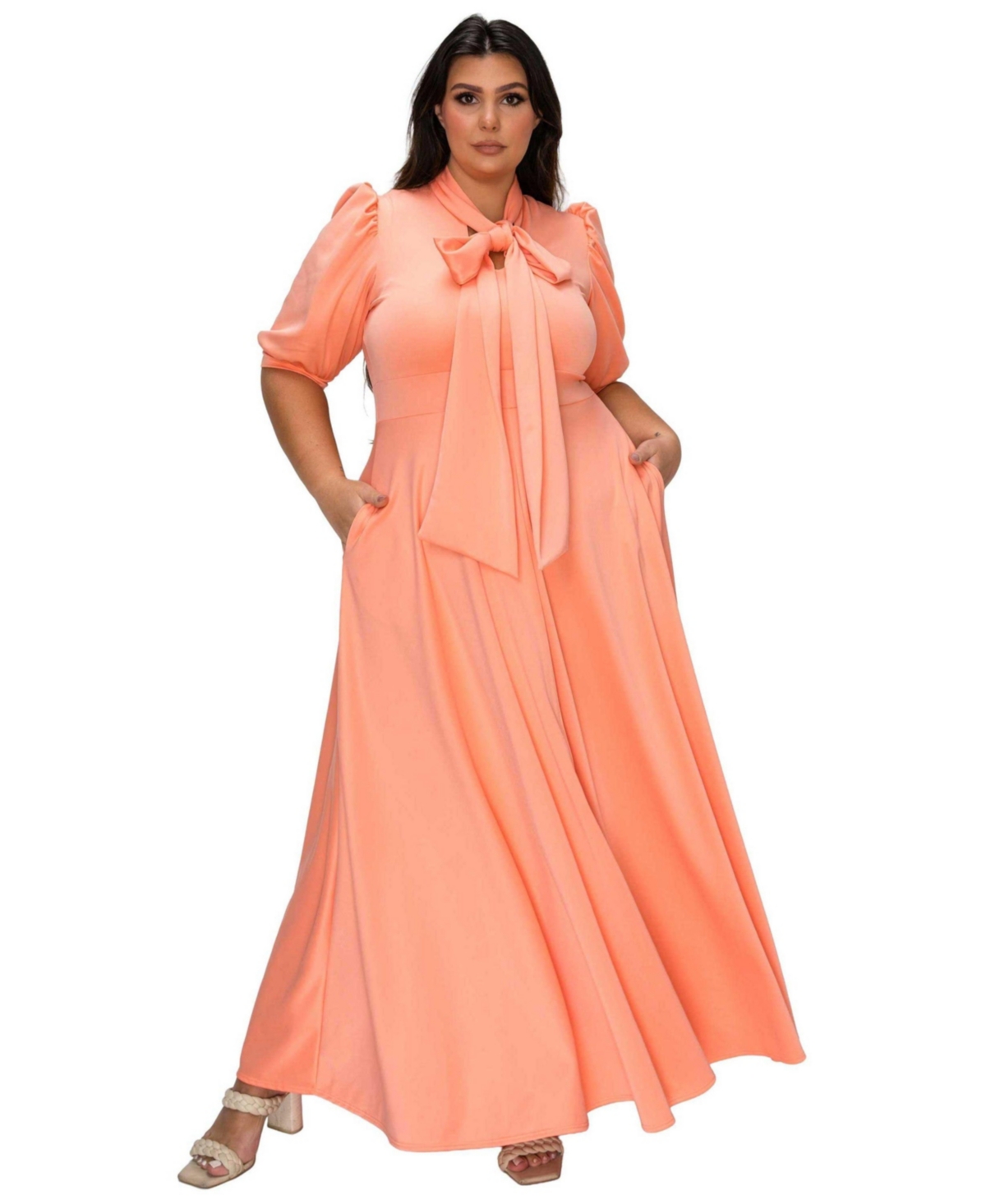 Click here for L I V D Womens Plus Size Farrah Donna Dress - Peac... prices