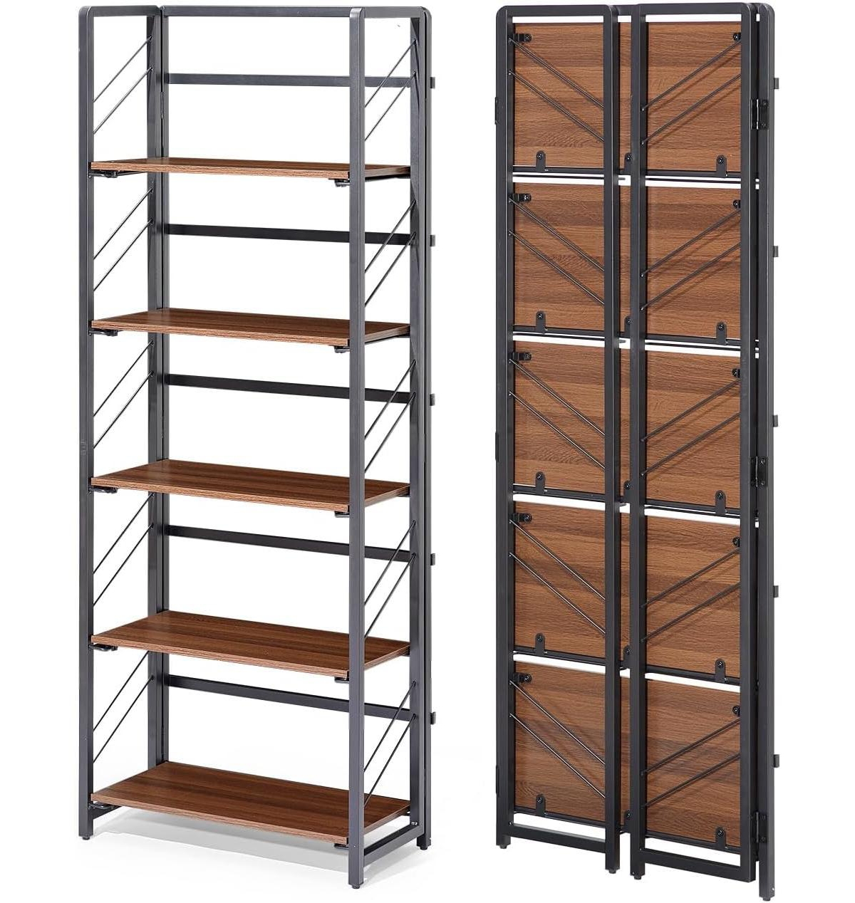 Click here for gaomon 5-Tier Folding Office Bookshelf â Industr... prices