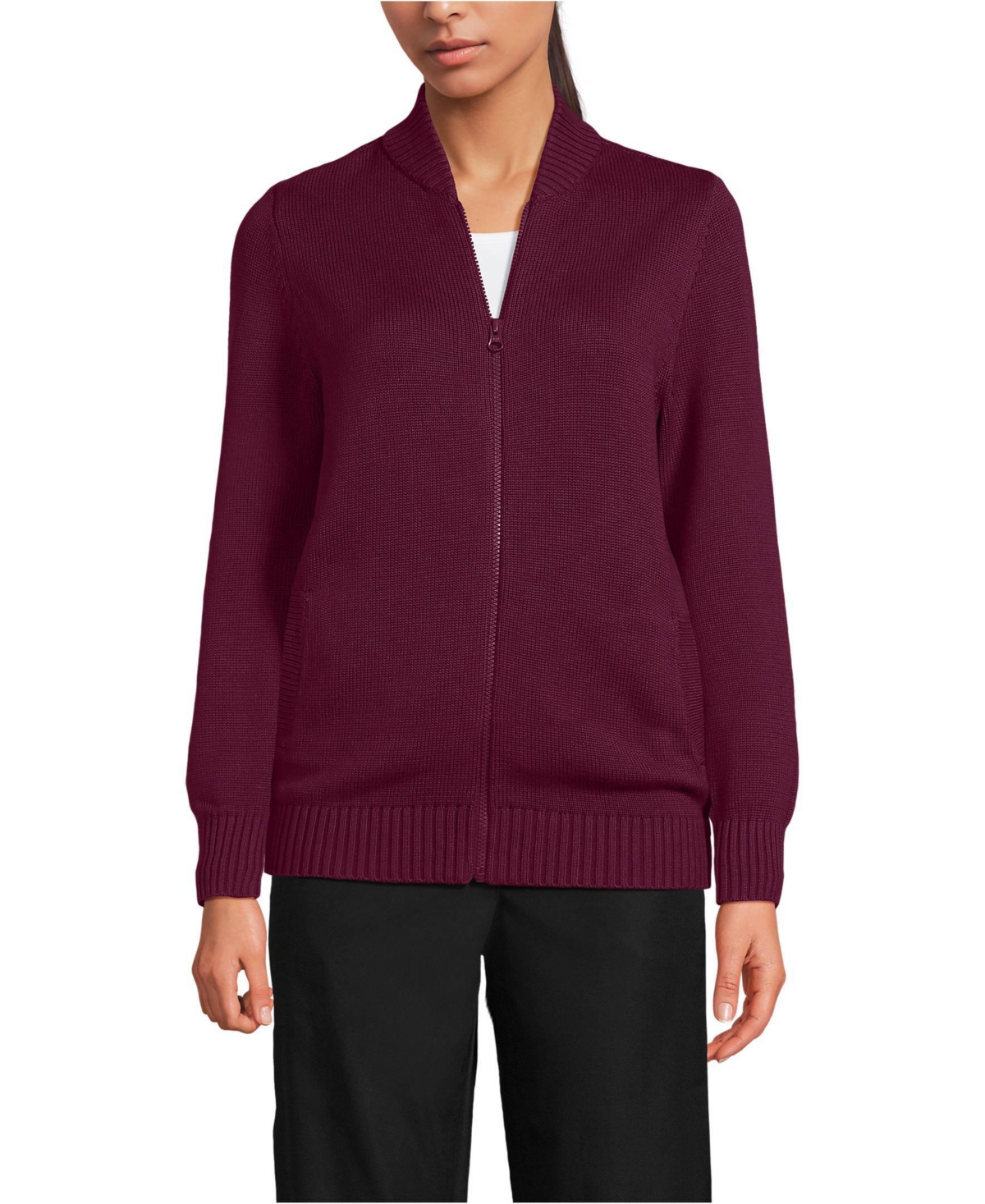 Click here for Lands End Mens Adult Legacy Full Zip Cardigan - Bu... prices