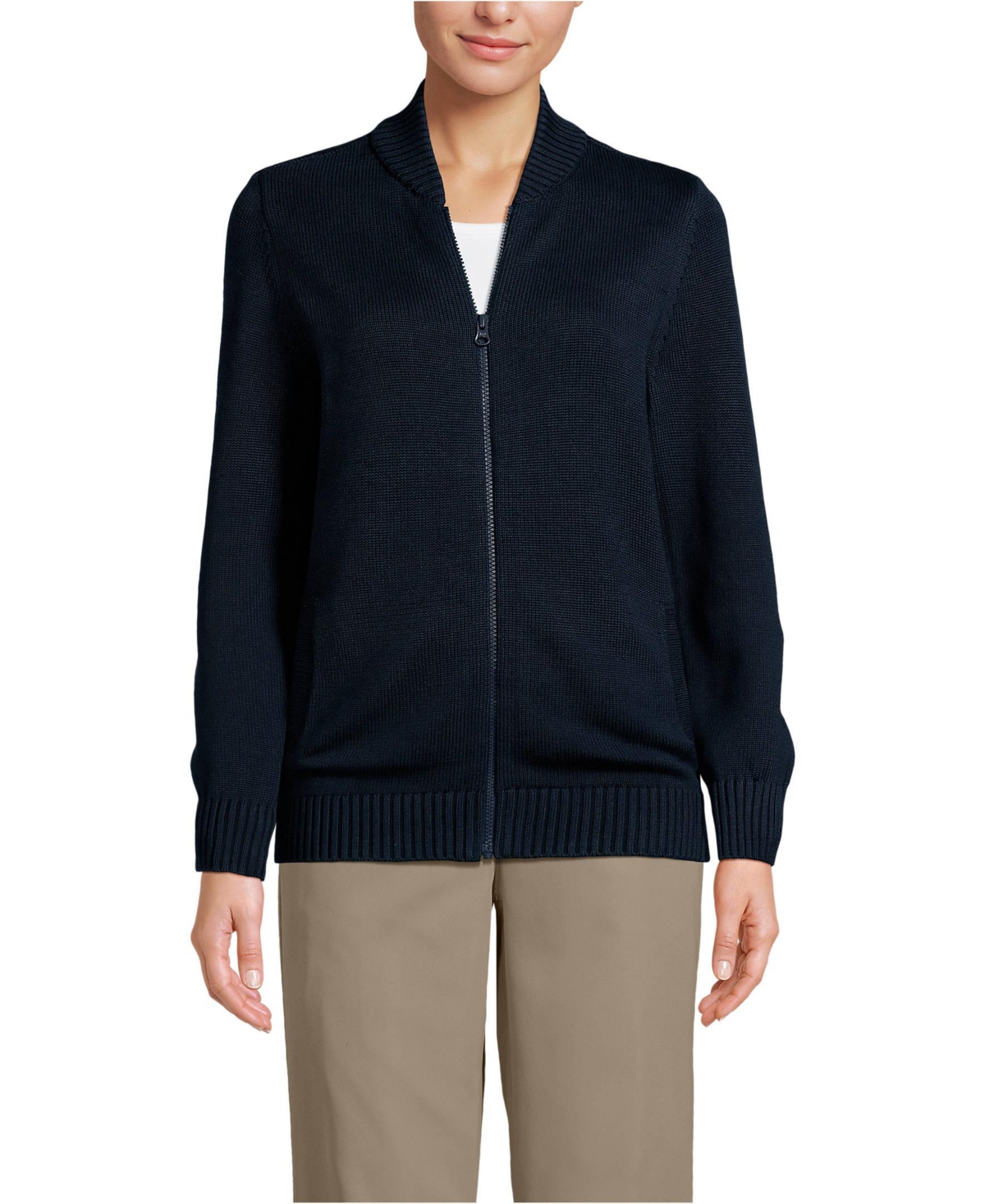 Click here for Lands End Mens Adult Legacy Full Zip Cardigan - Cl... prices