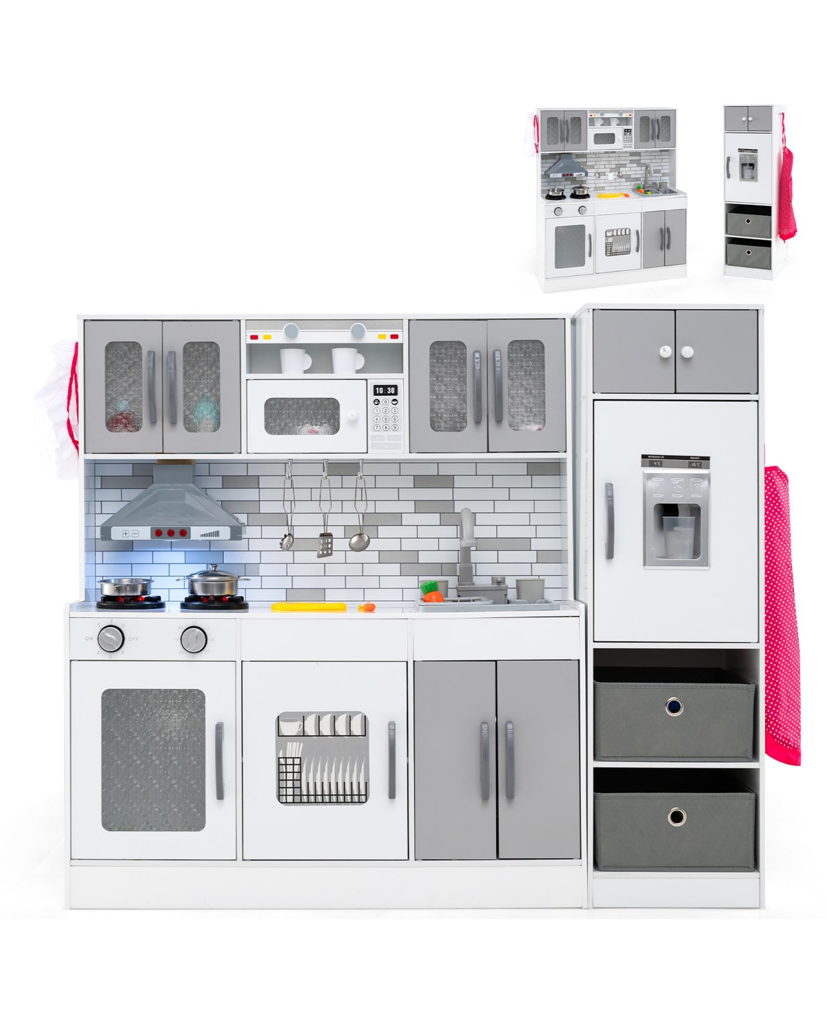 Click here for Gymax Wooden Kitchen Playset with Lights Sounds In... prices