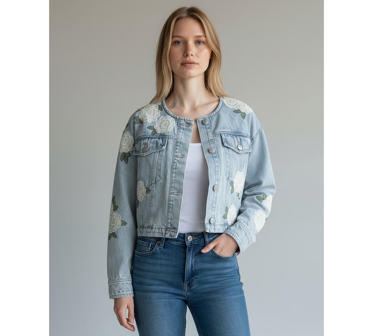 Click here for Blank Nyc Womens Cotton Button-Front Shirt Jacket... prices