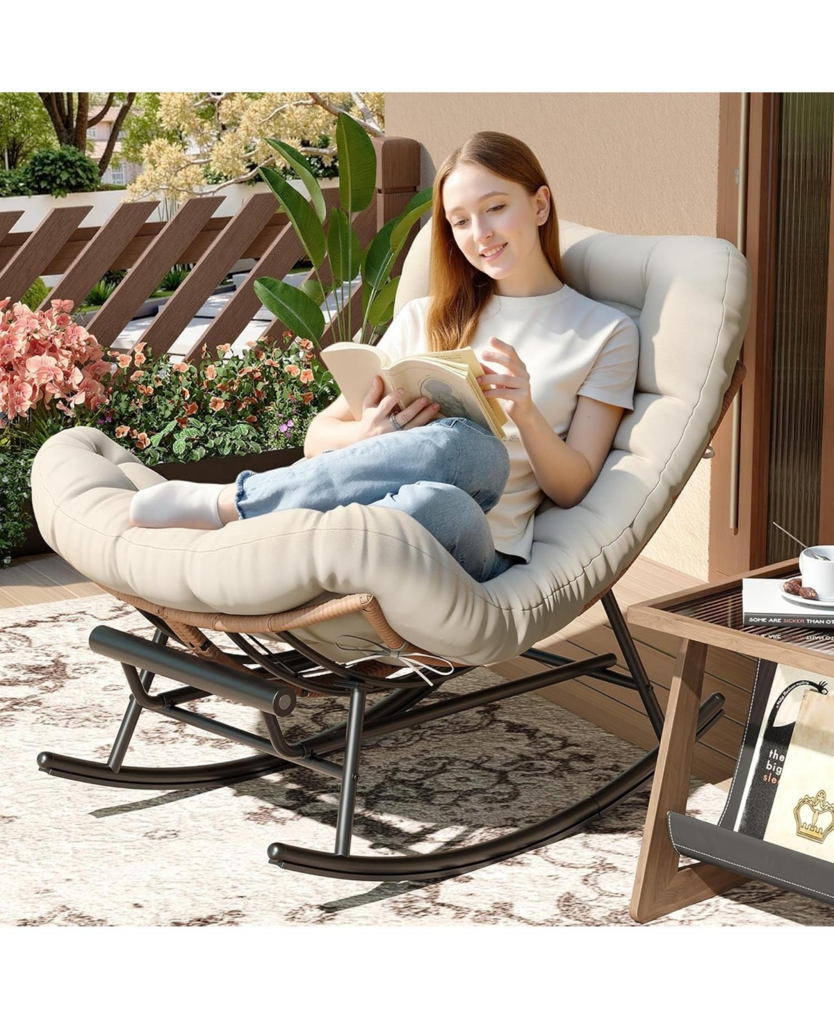 Click here for Xo Oversized Outdoor Rocking Chair with Footrest... prices