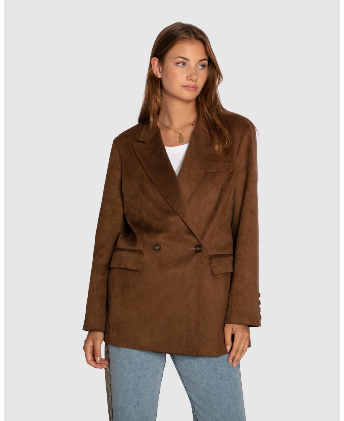 Click here for Belle & Bloom Womens Charmer Faux Suede Blazer prices