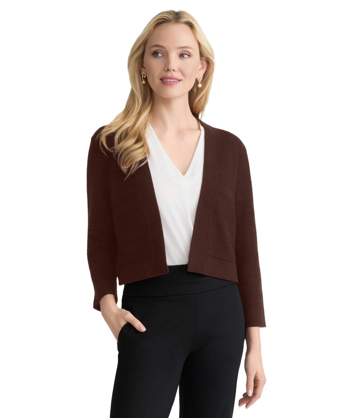 Click here for Jones New York Womens Cotton-Blend Cropped Shrug -... prices