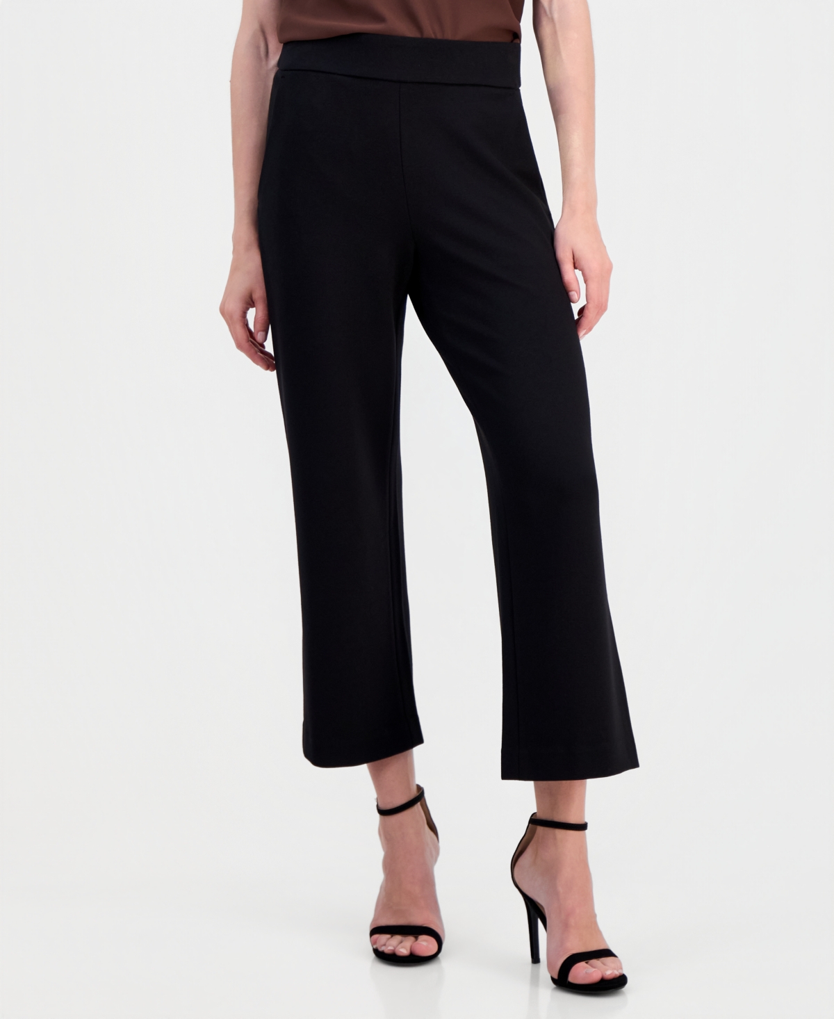 Click here for Anne Klein Womens Wide-Leg Cropped Pull-On Trouser... prices